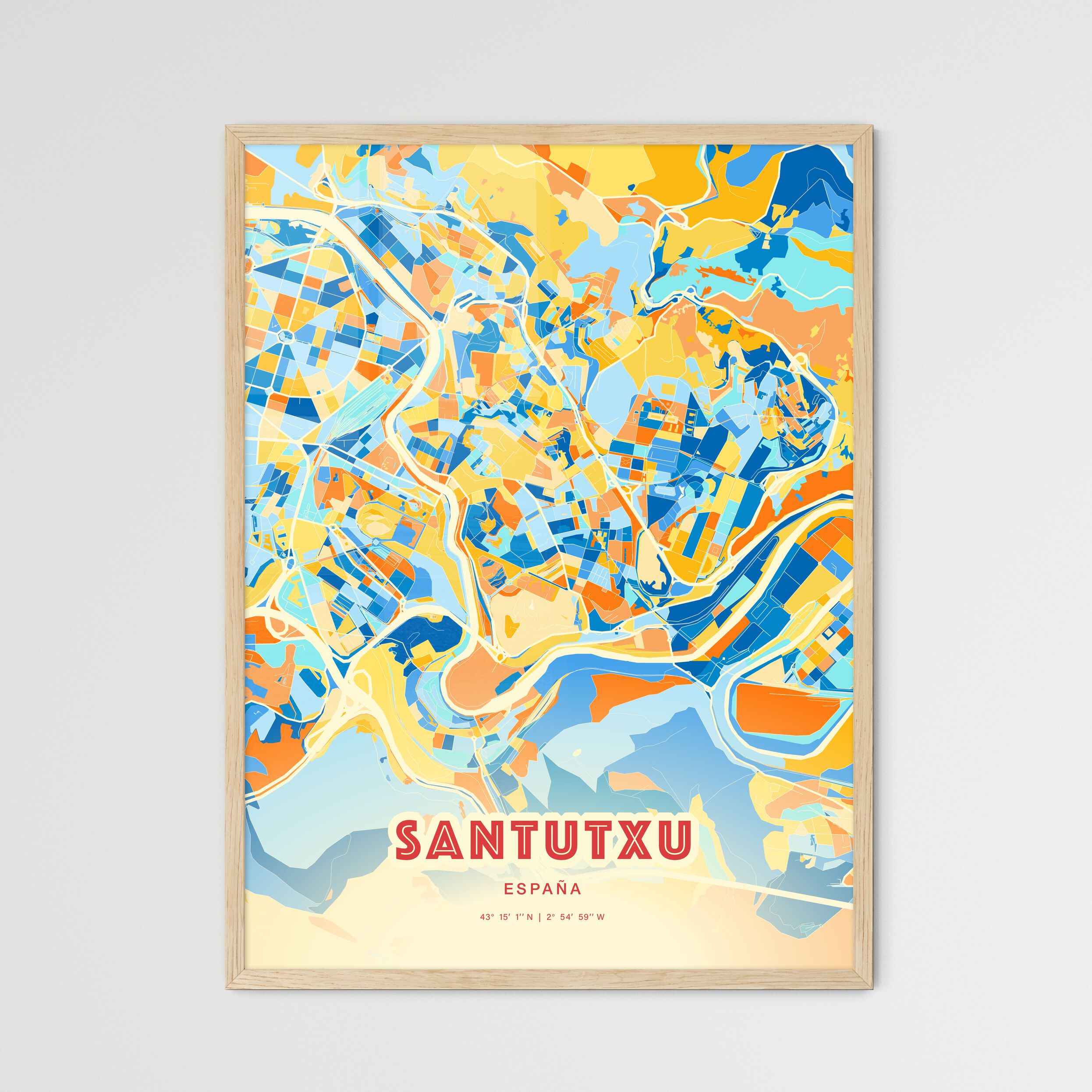 Map of Santutxu Spain Fine Art Map Poster | Customizable – HEBSTREIT