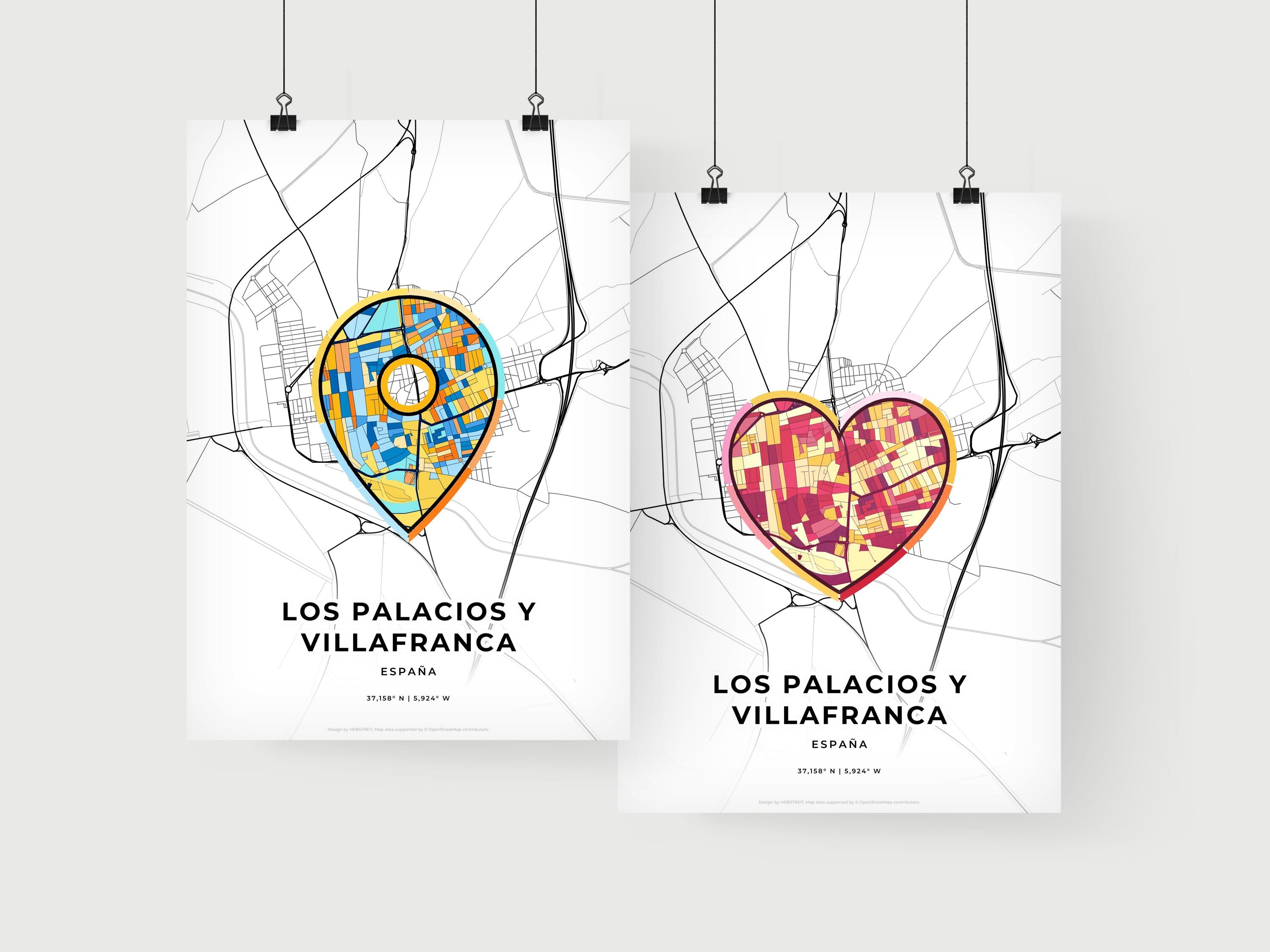 Los Palacios Y Villafranca Spain Art Map – HEBSTREIT