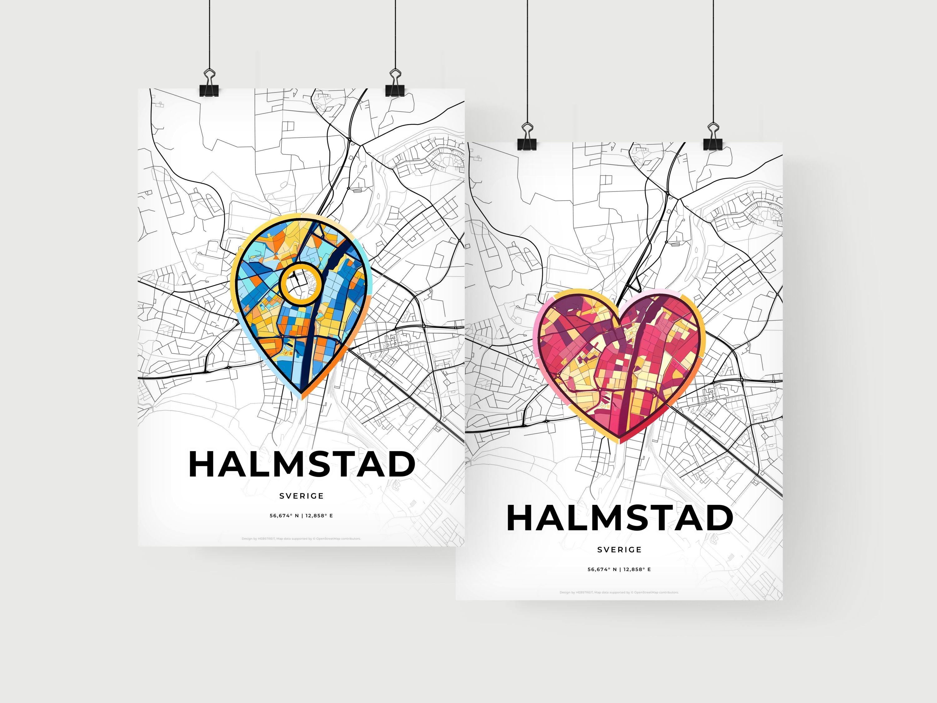 Halmstad Sweden Art Map – HEBSTREIT