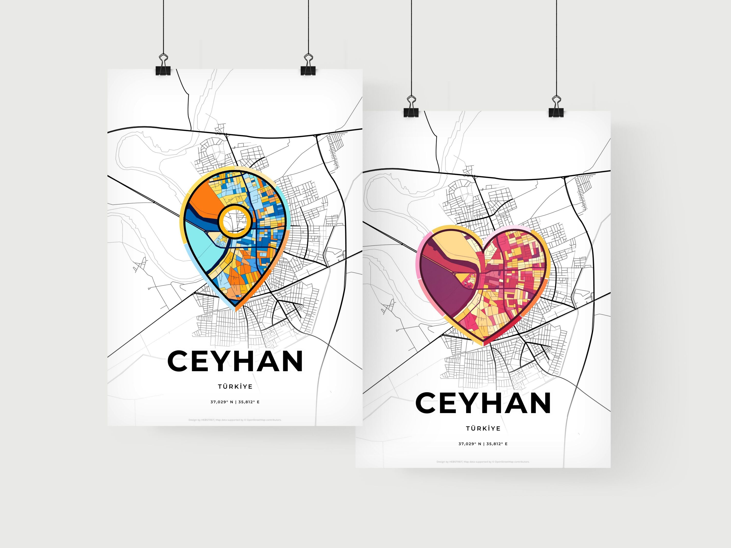 Ceyhan Turkey Art Map – HEBSTREIT