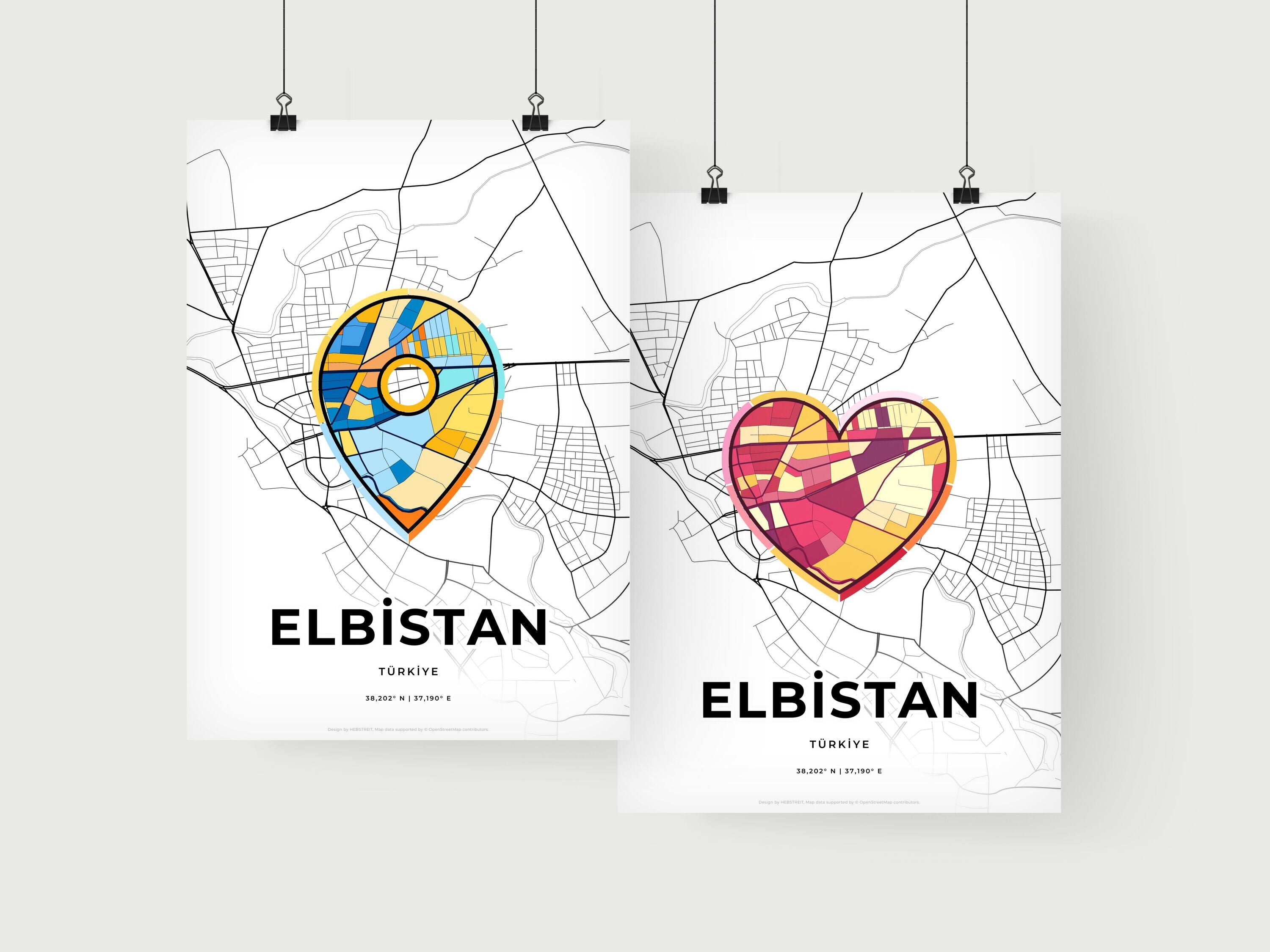 Elbistan Turkey Art Map – HEBSTREIT