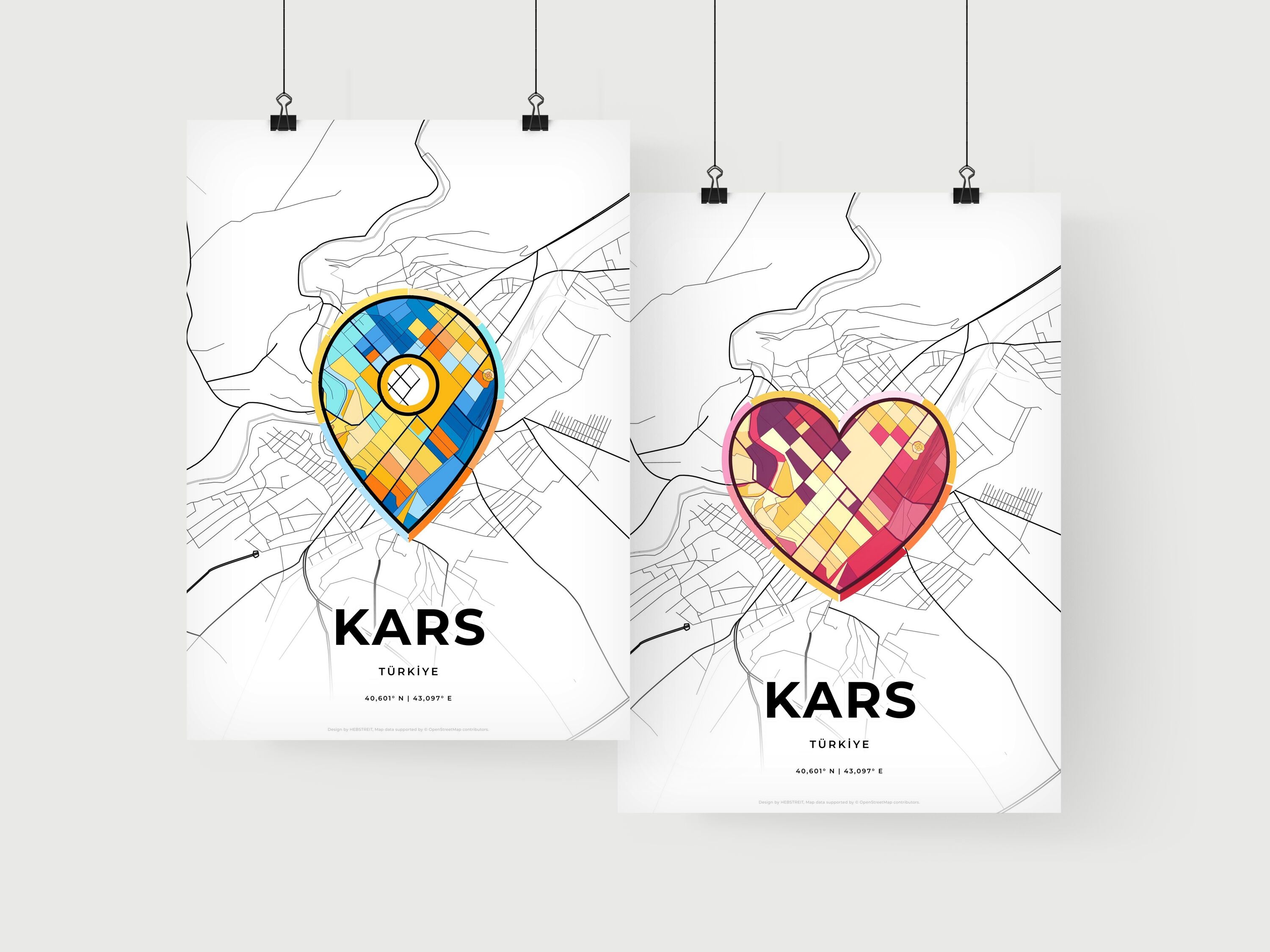 Kars Turkey, Minimal Art Map With A Colorful Icon – HEBSTREIT