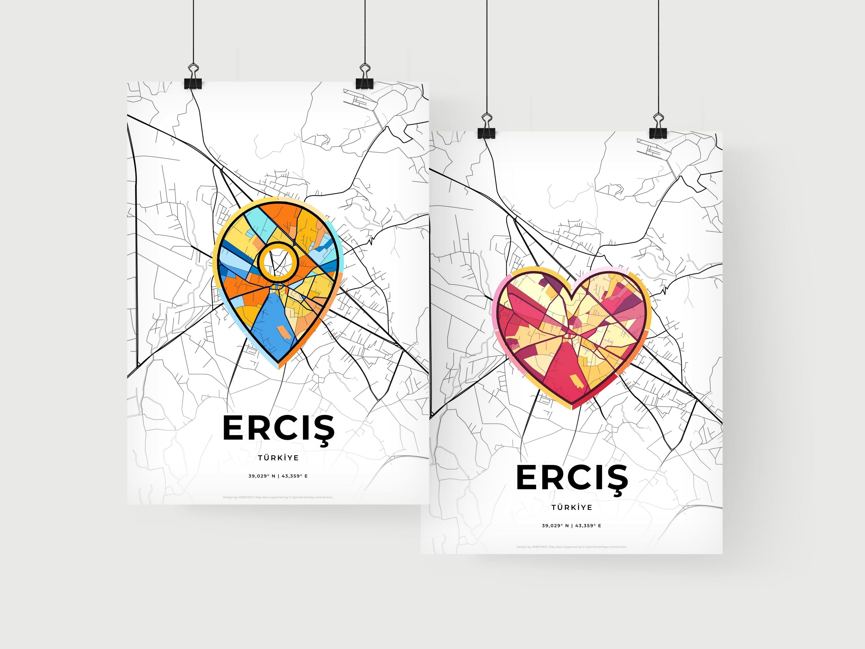 Erciş Turkey, Minimal Art Map With A Colorful Icon – HEBSTREIT