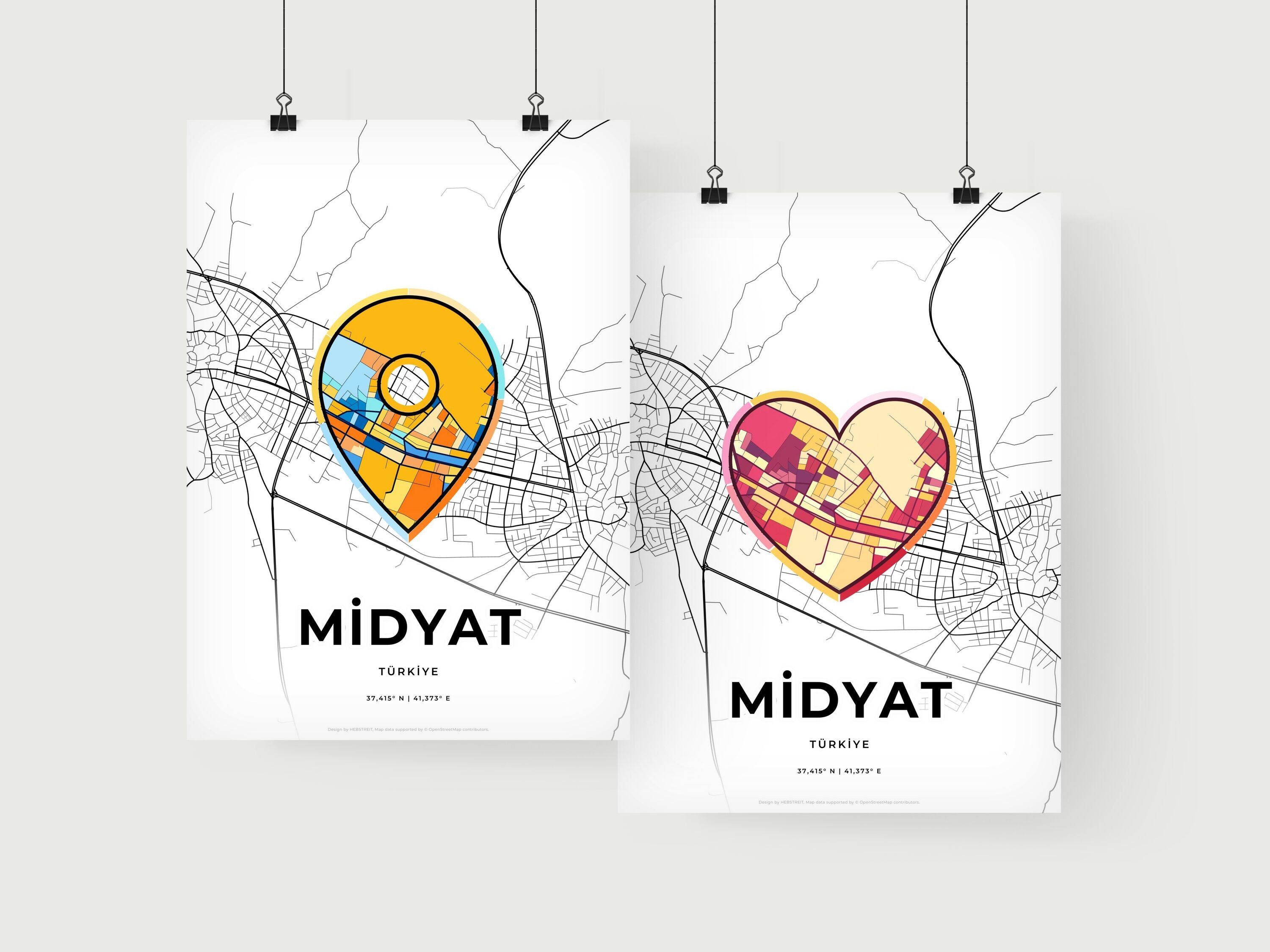 Midyat Turkey, Minimal Art Map With A Colorful Icon – HEBSTREIT