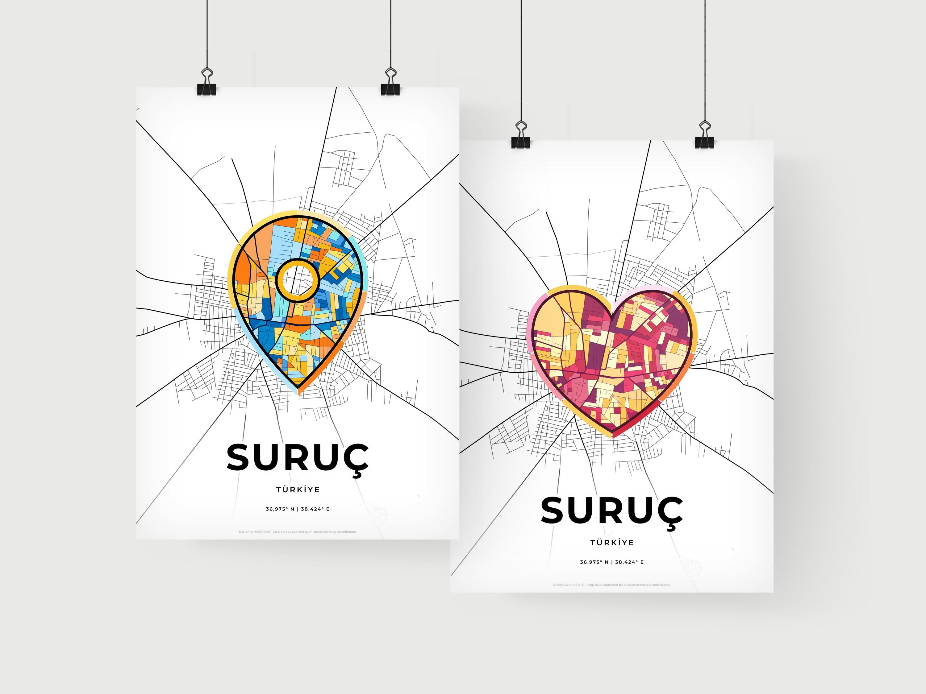 Suruç Turkey, Minimal Art Map With A Colorful Icon – HEBSTREIT