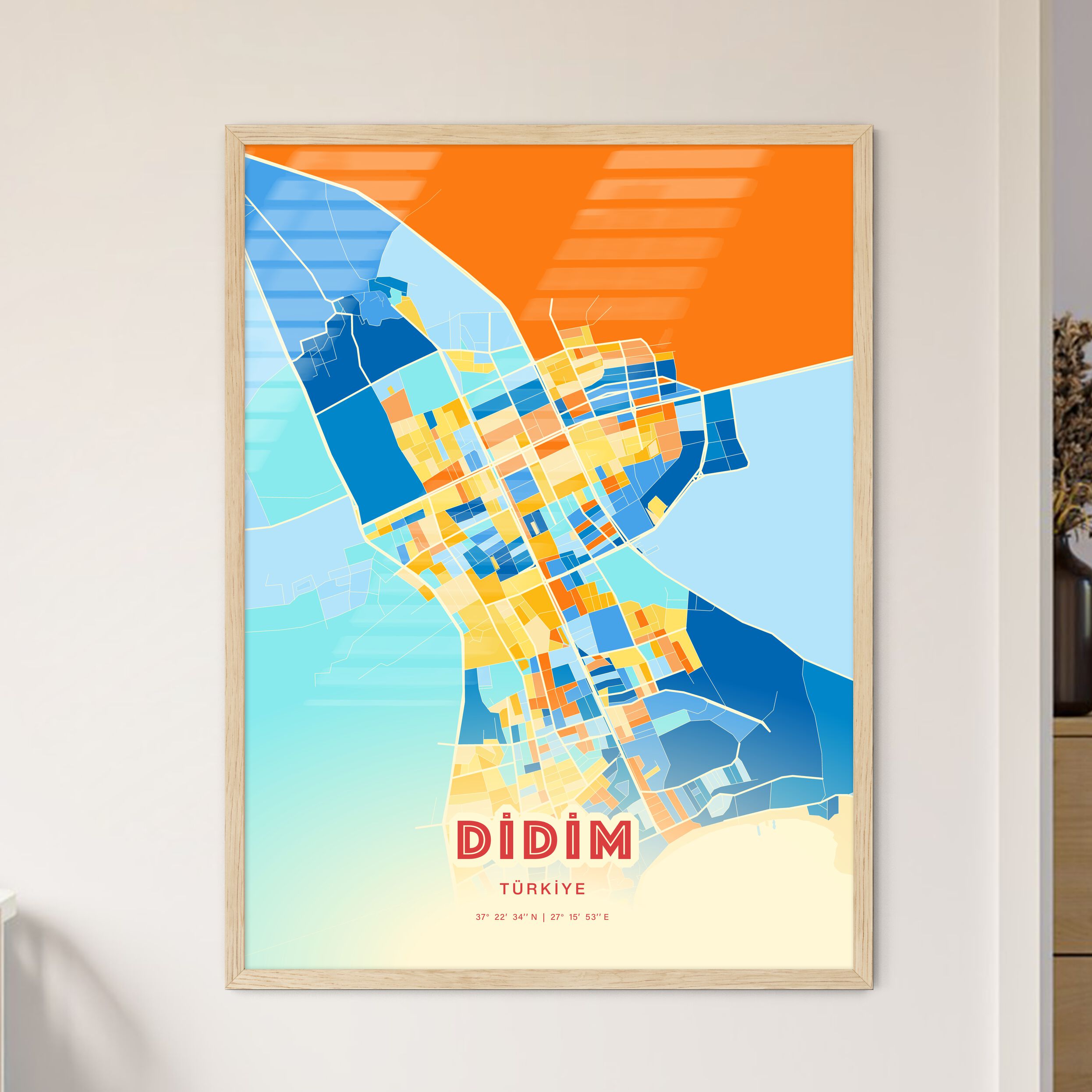 Colorful Didim Turkey Fine Art Map Poster | Customizable – HEBSTREIT