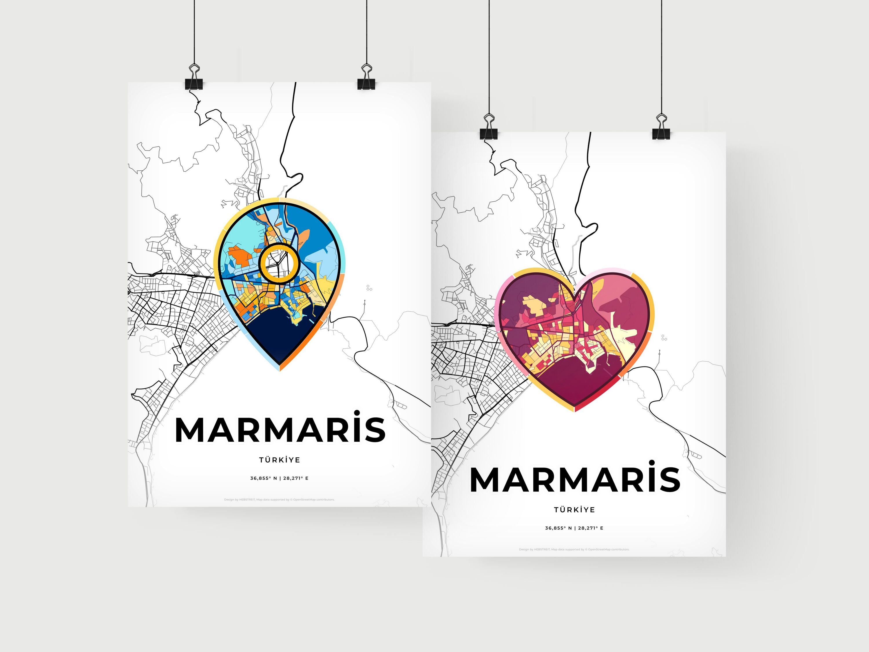 Marmaris Turkey, Minimal Art Map With A Colorful Icon – HEBSTREIT