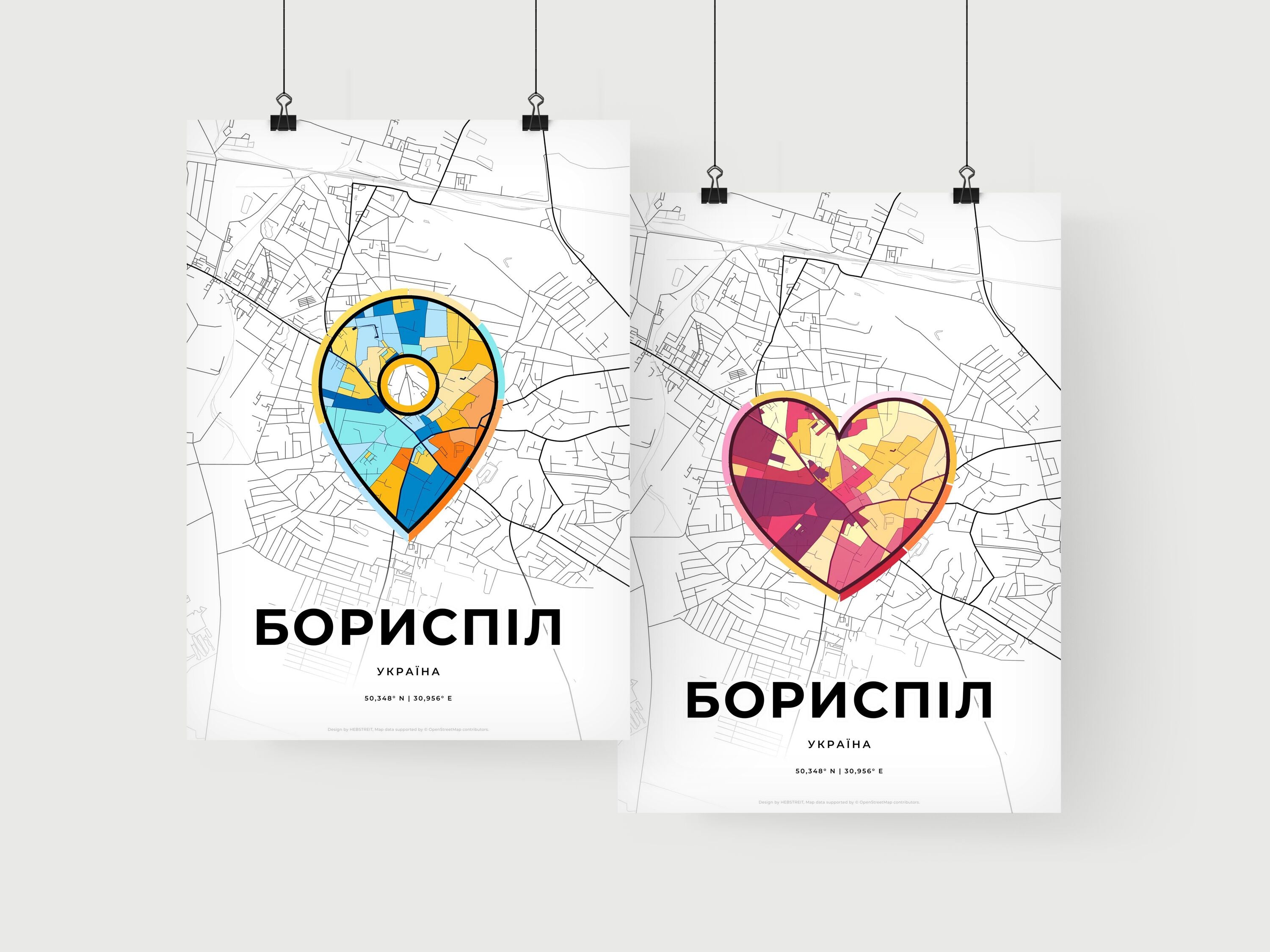 Boryspil Ukraine Art Map – HEBSTREIT