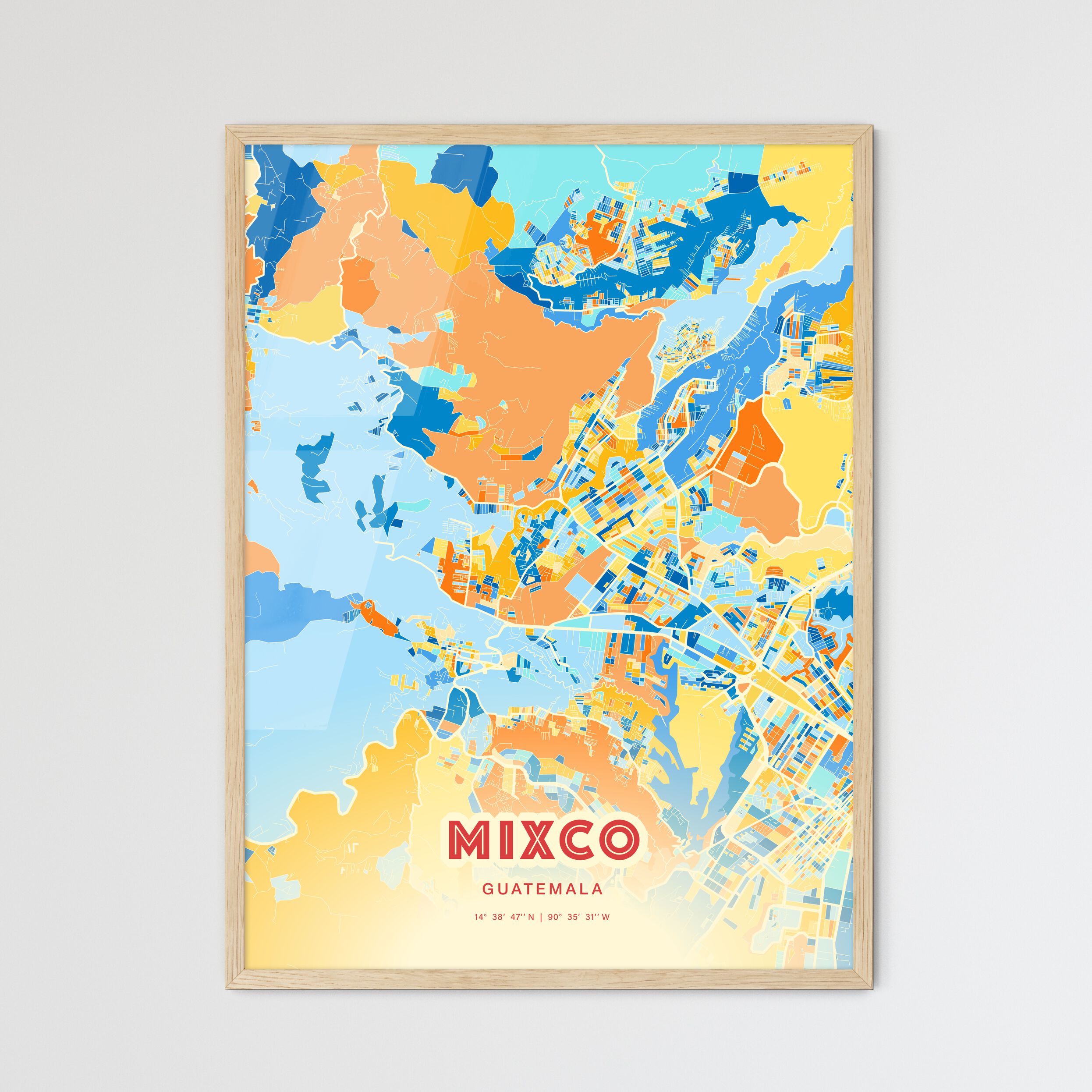 Map of Mixco Guatemala Fine Art Map Poster | Customizable – HEBSTREIT