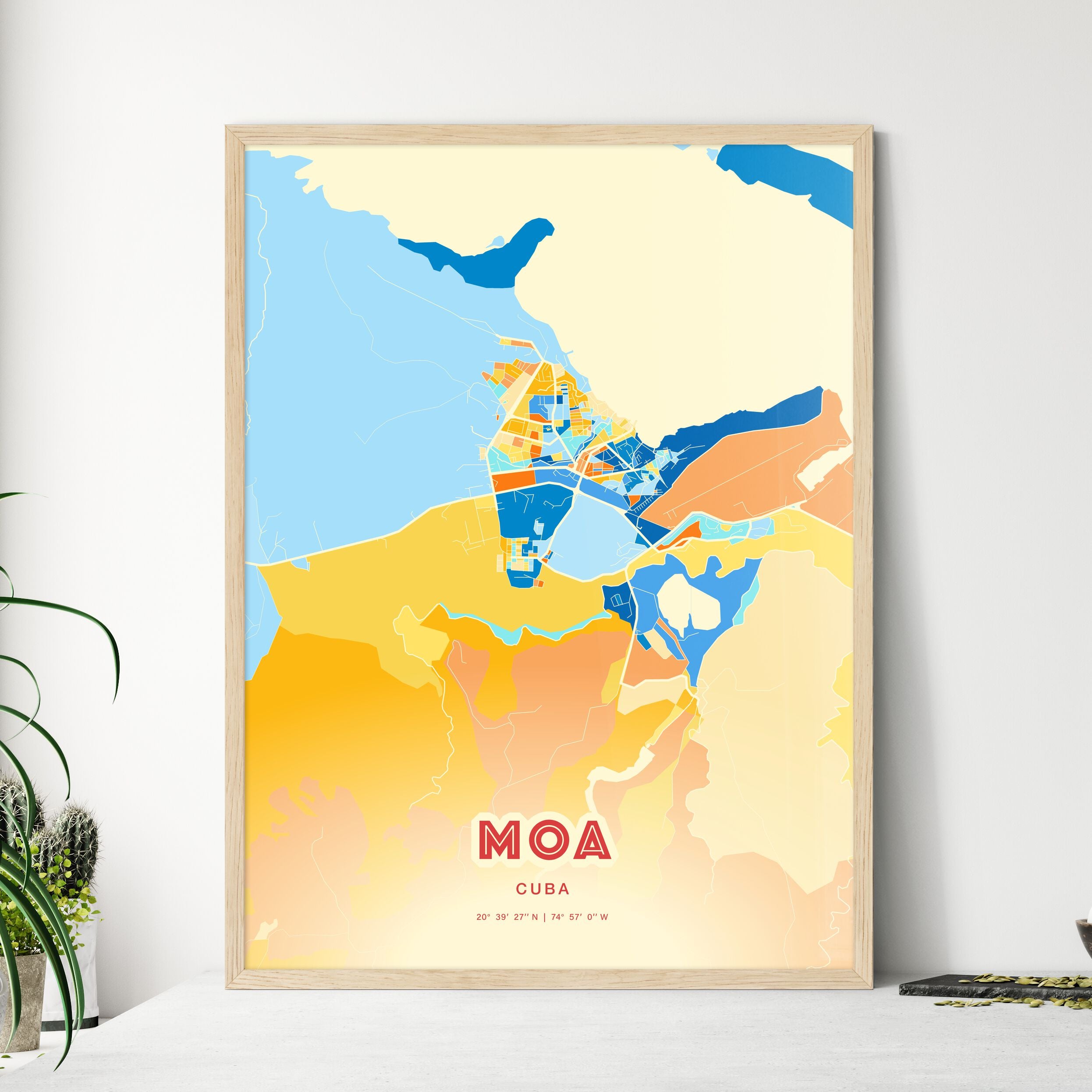 Colorful Moa Cuba Fine Art Map Poster | Customizable – HEBSTREIT