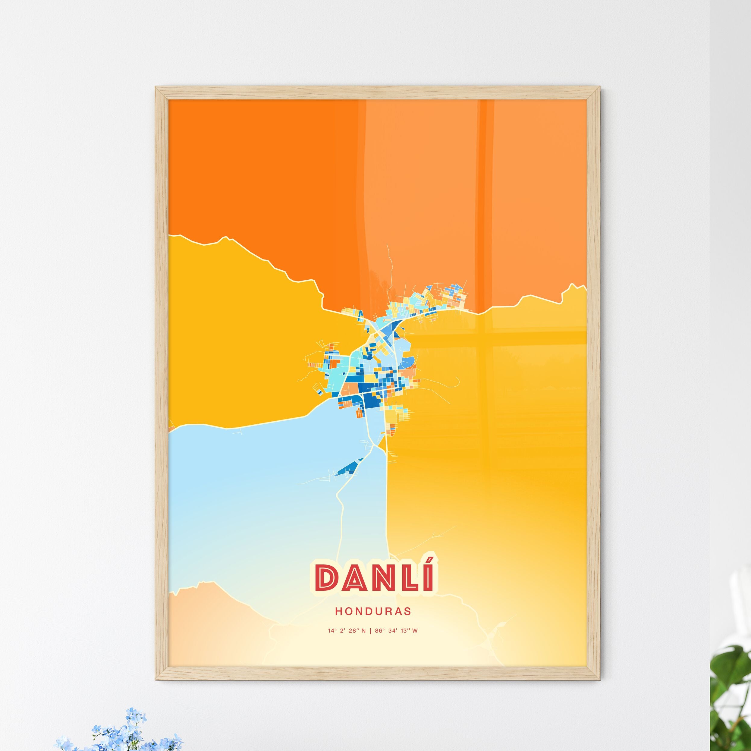 Colorful Danlí Honduras Fine Art Map Poster | Customizable – HEBSTREIT