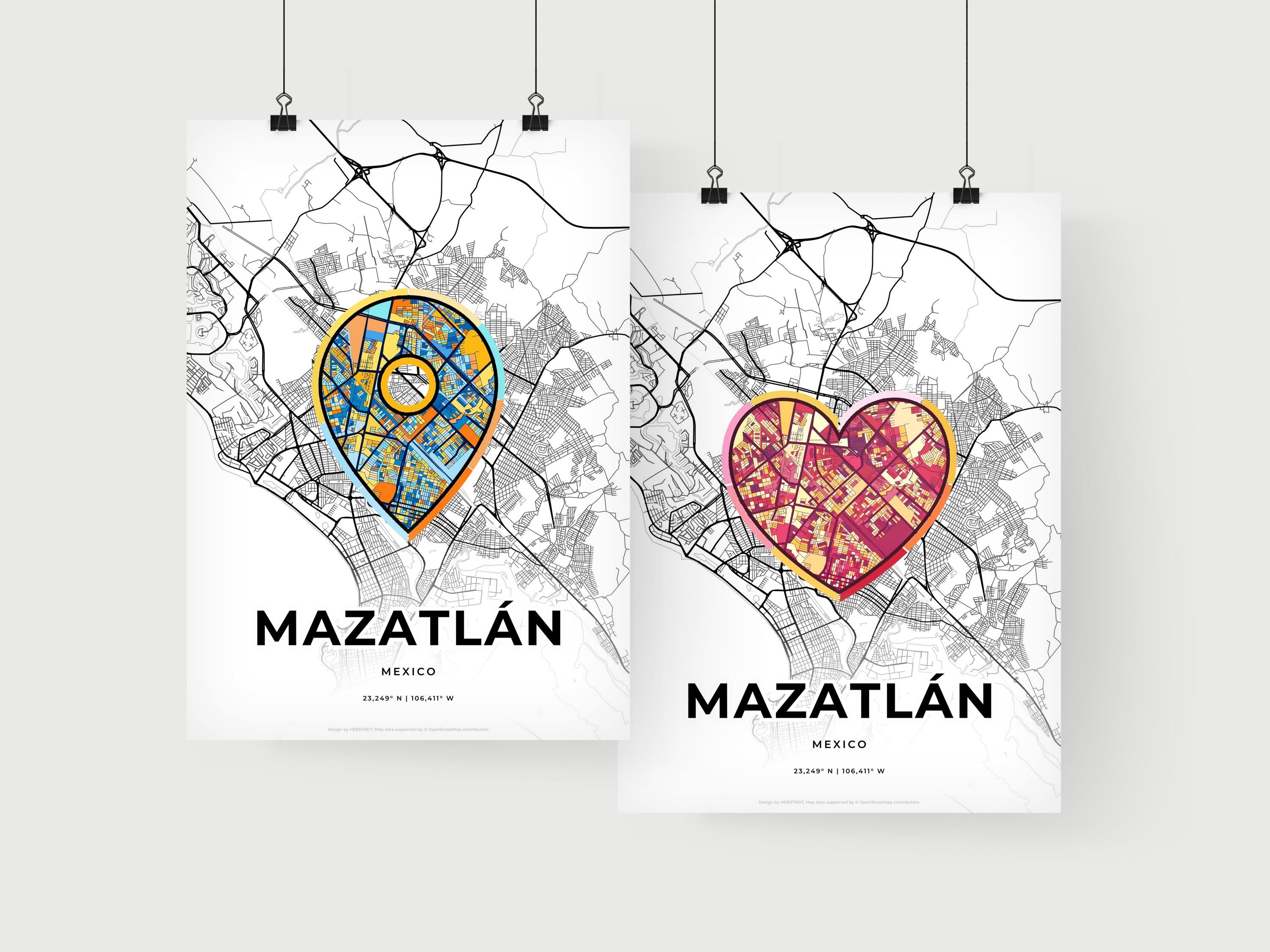 Mazatlán Mexico Art Map – HEBSTREIT