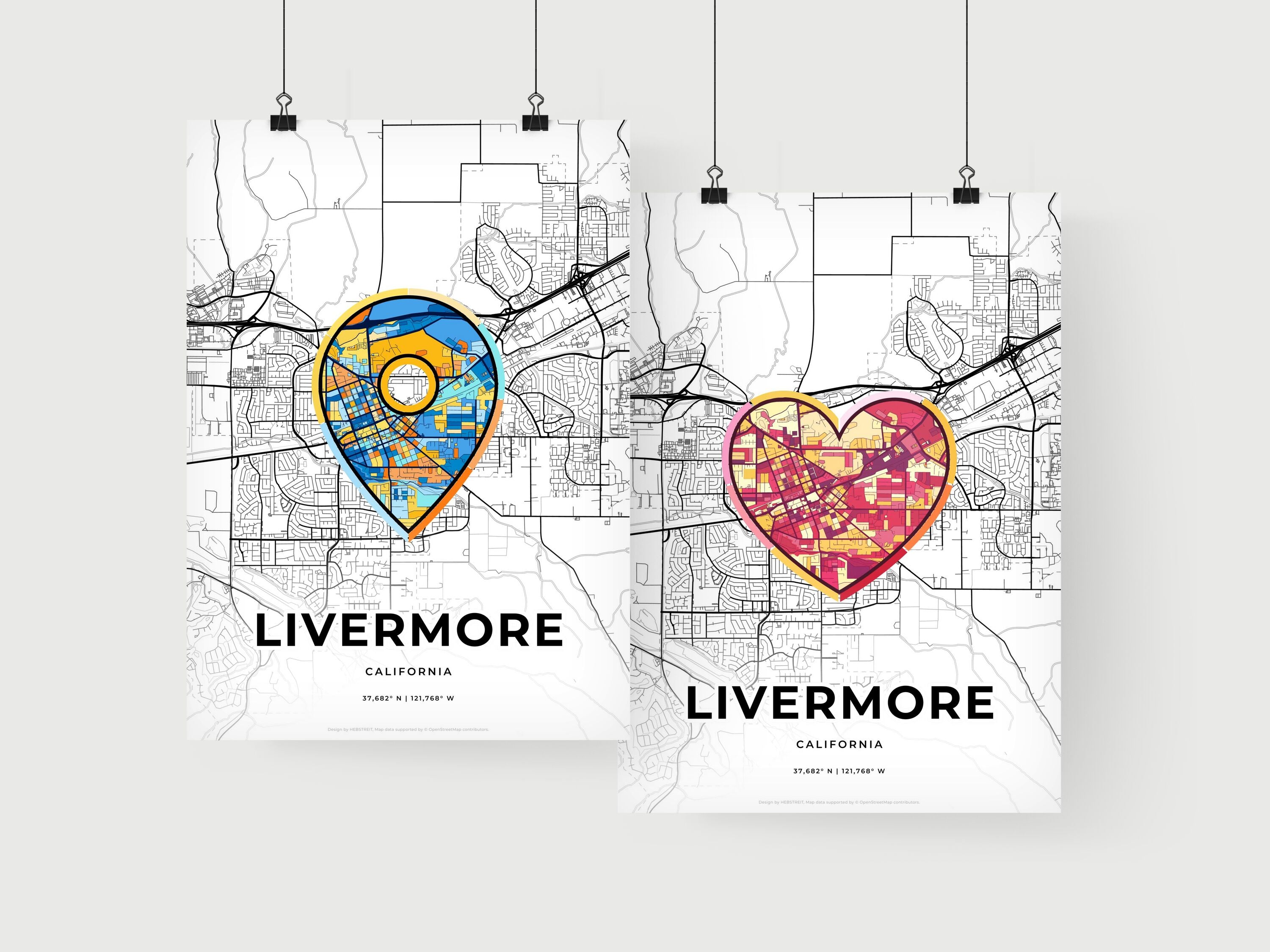 LIVERMORE UNITED STATES minimal art map with a colorful icon. Creative ...