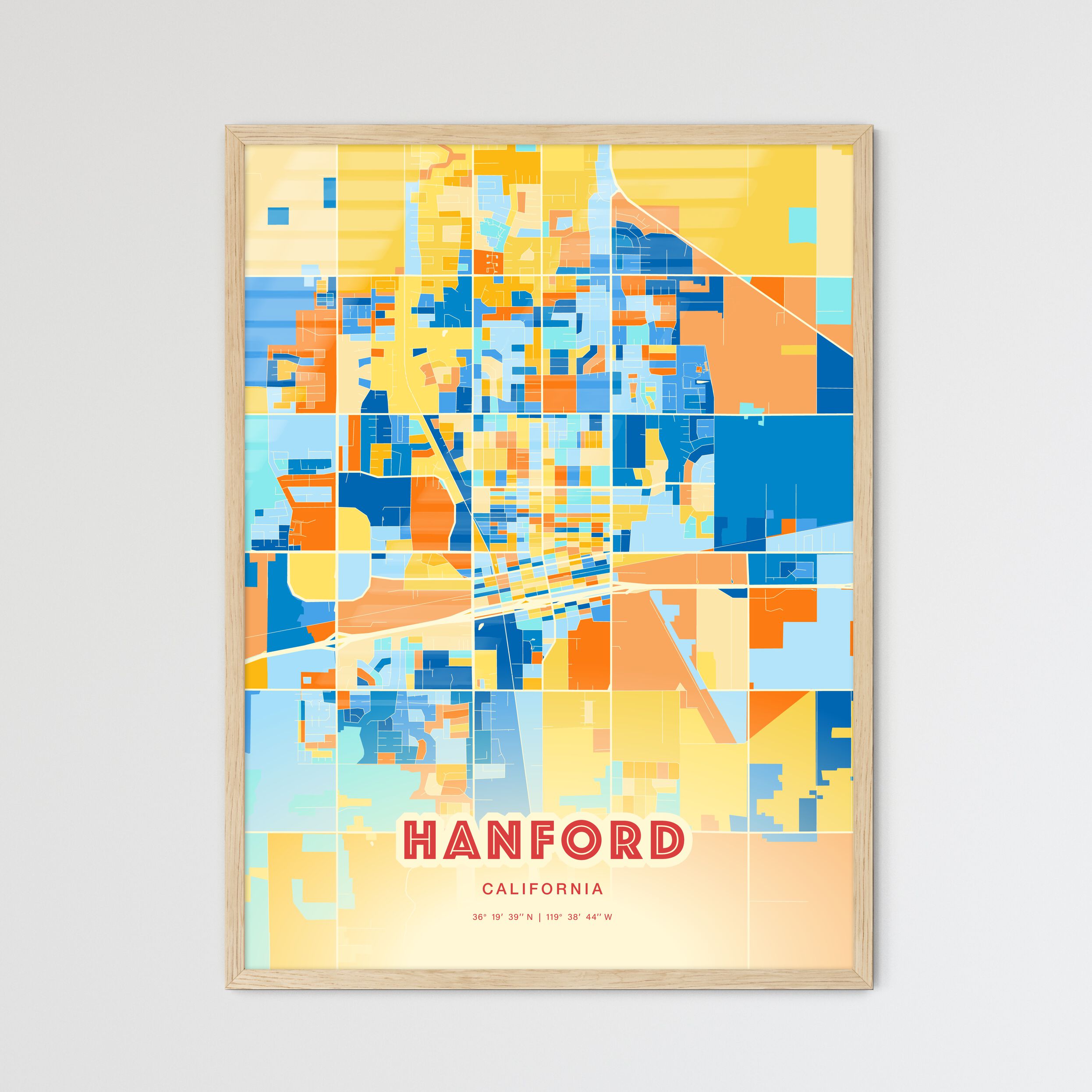 Colorful HANFORD CALIFORNIA Fine Art Print by HEBSTREIT
