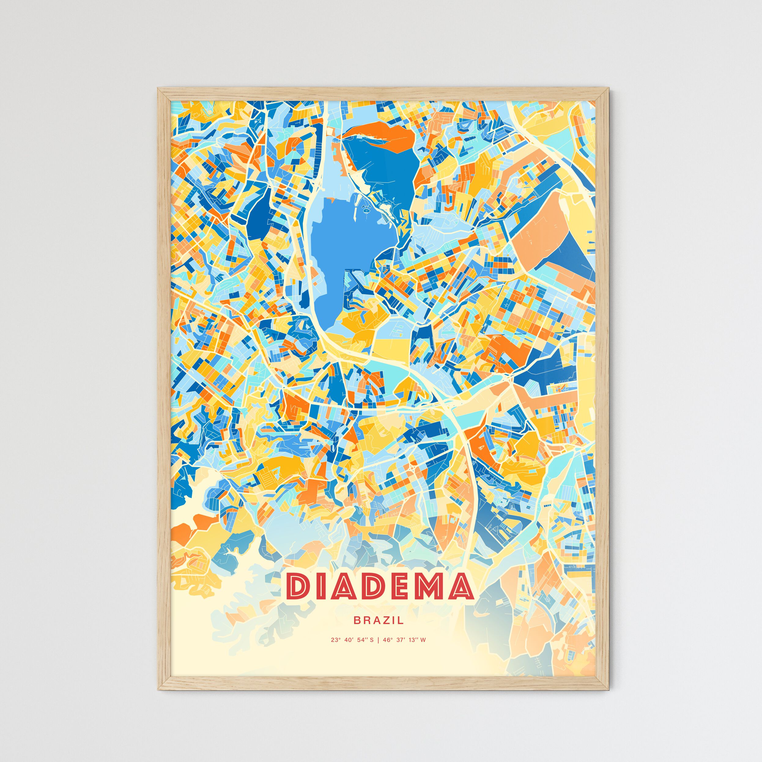 Colorful Diadema Brazil Fine Art Map Poster | Customizable – HEBSTREIT