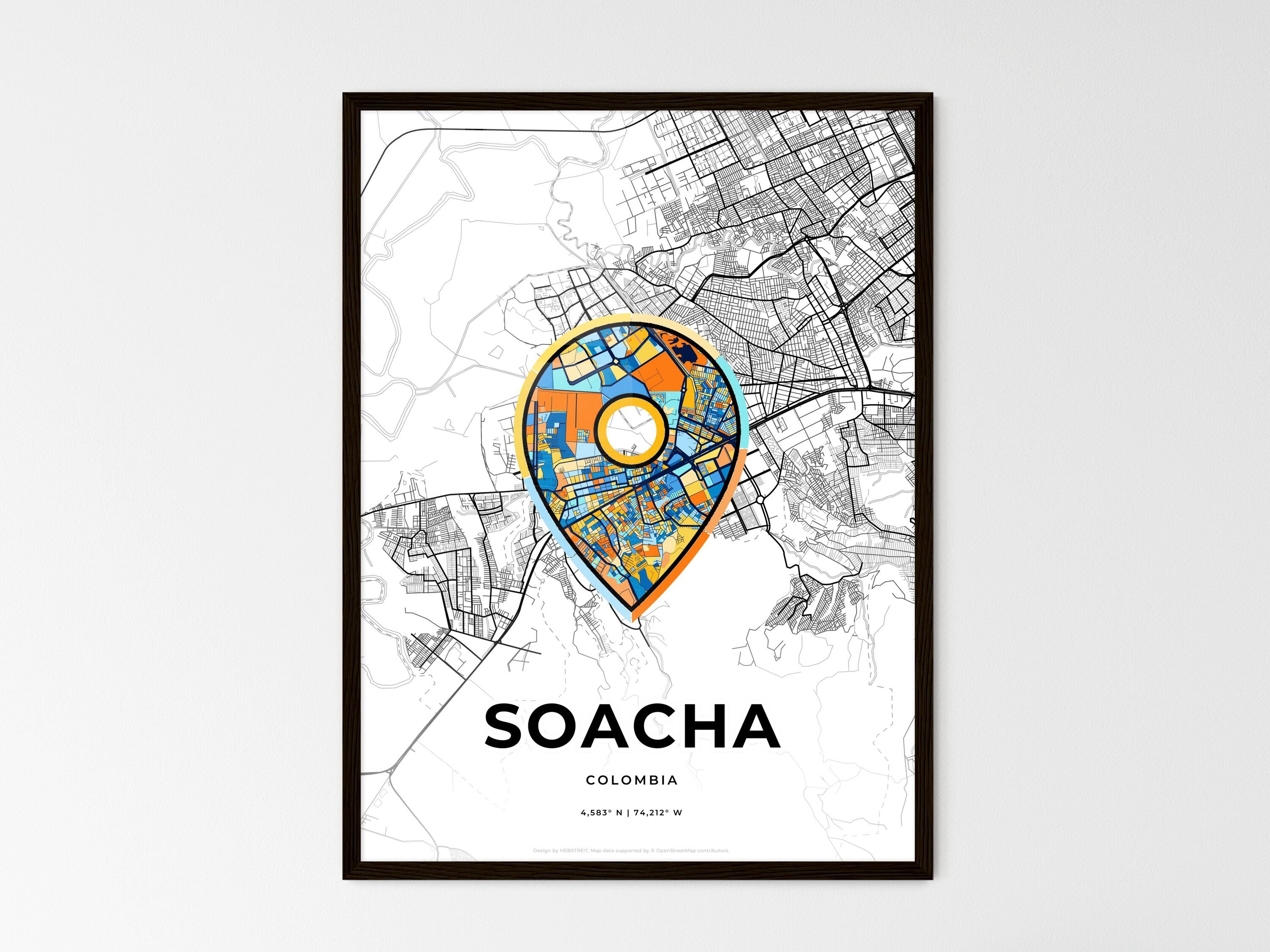 SOACHA COLOMBIA minimal art map with a colorful icon. Creative city map ...