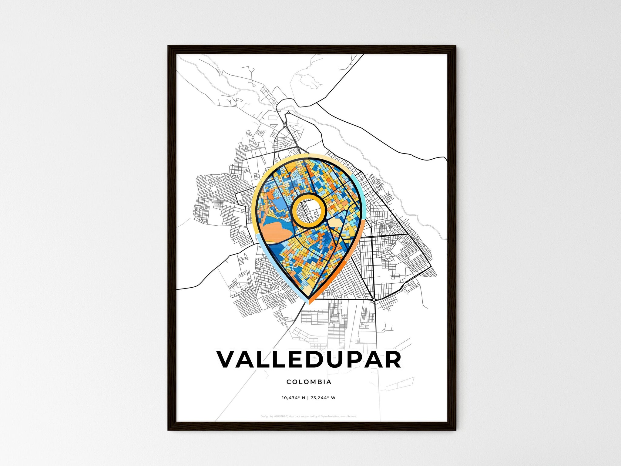 Valledupar Colombia Art Map – HEBSTREIT