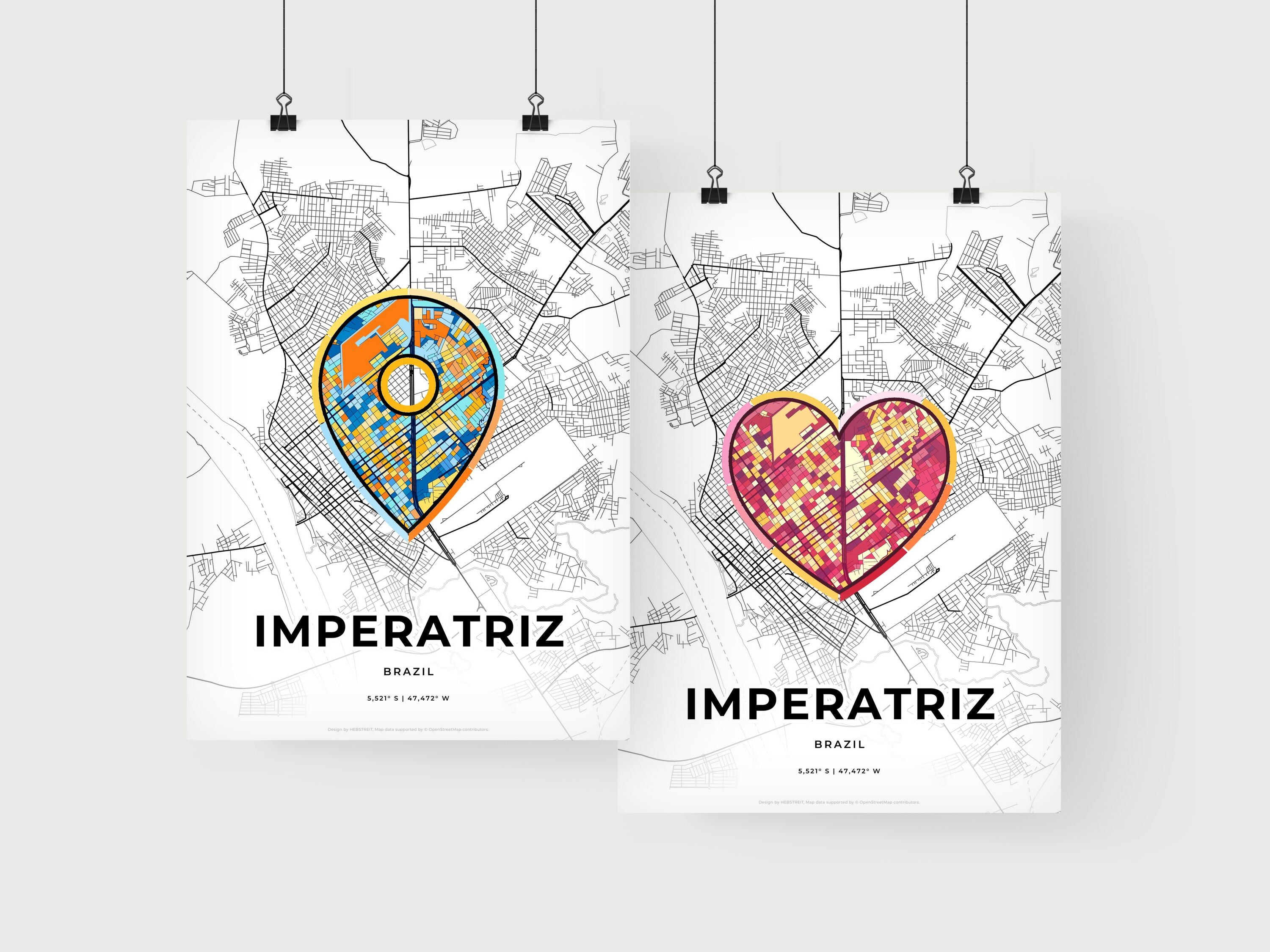 Art Map of Imperatriz Brazil, Minimal Art Map With A Colorful Icon ...