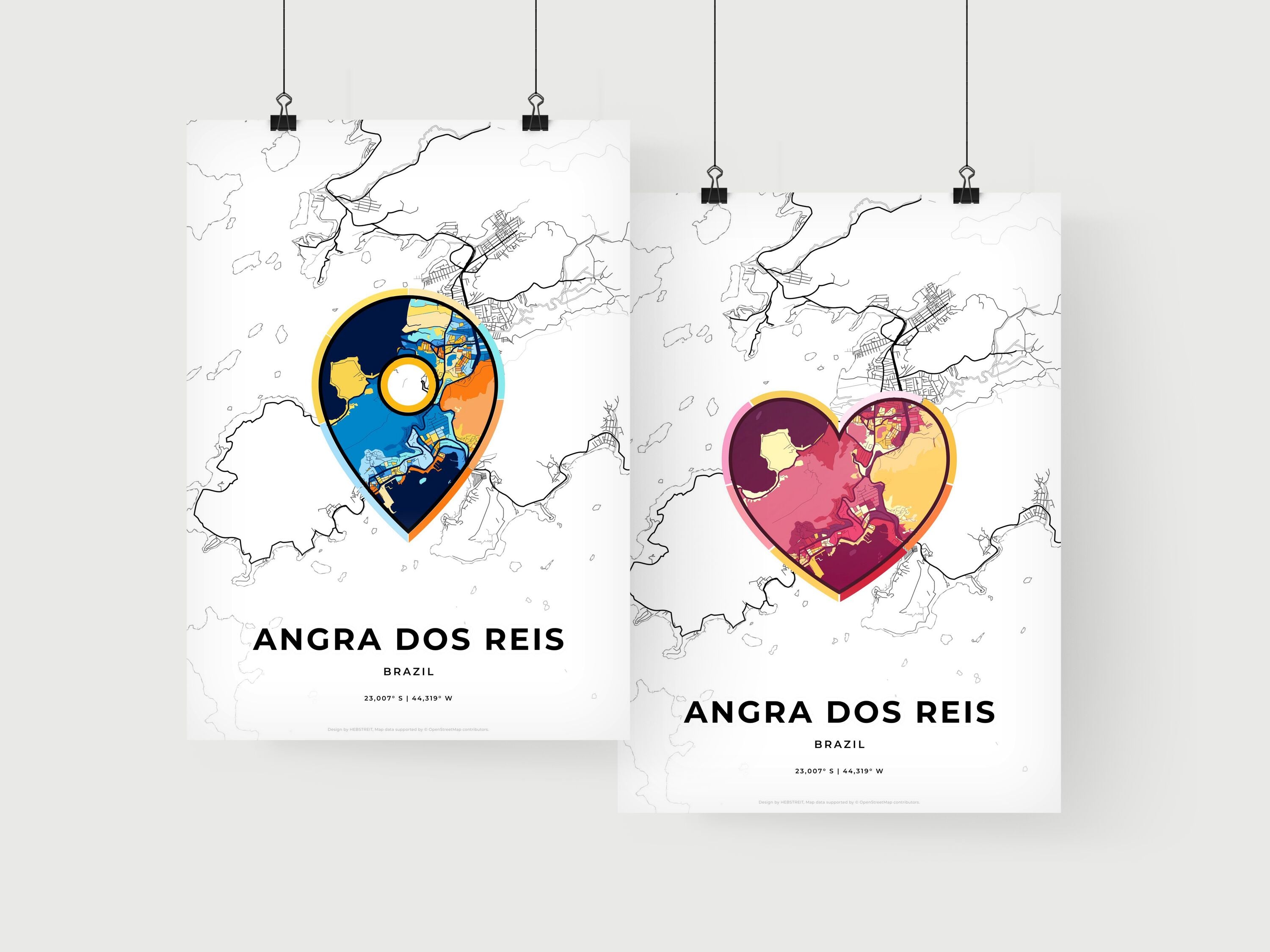 Angra Dos Reis Brazil, Minimal Art Map With A Colorful Icon – HEBSTREIT