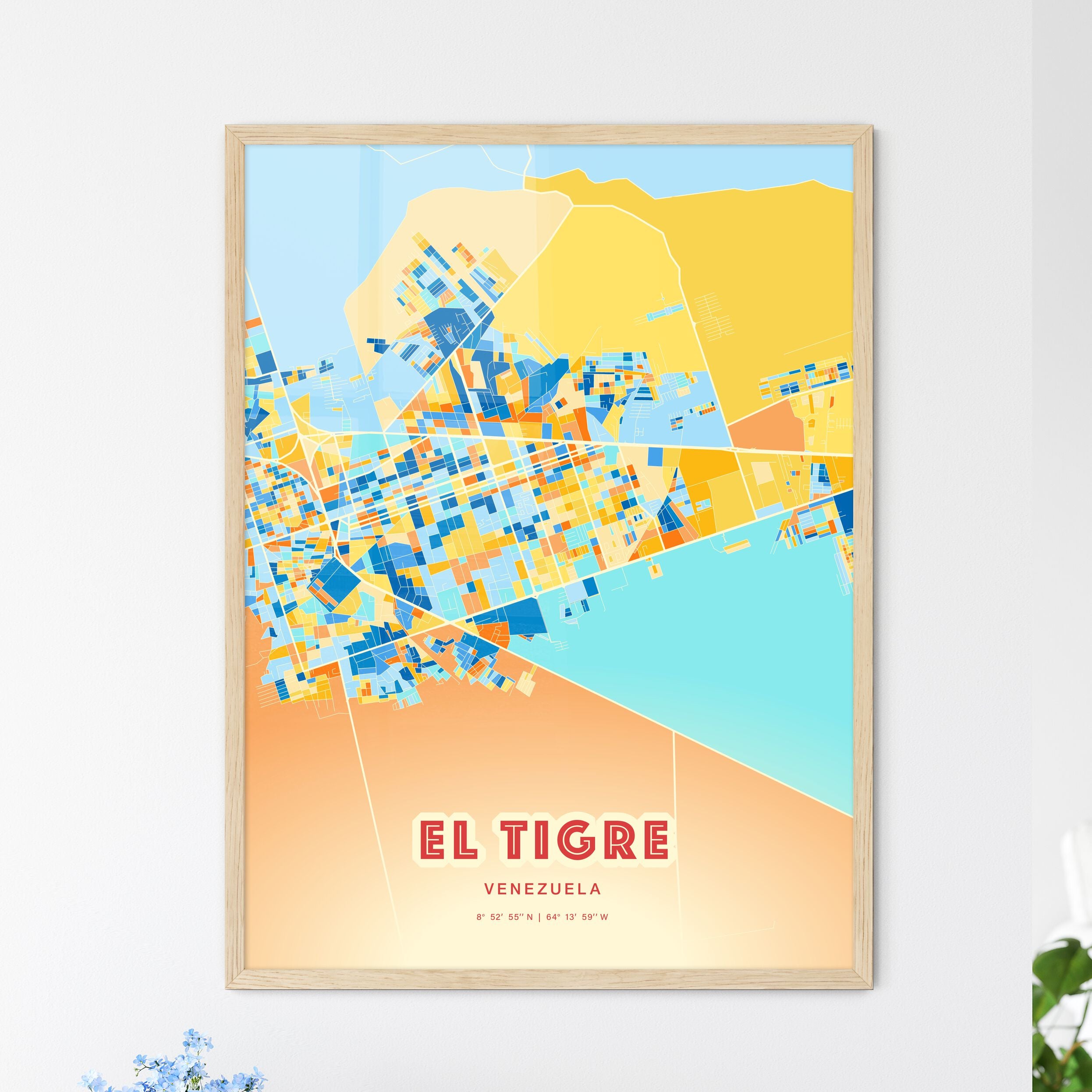 Map of El Tigre Venezuela Fine Art Map Poster | Customizable – HEBSTREIT