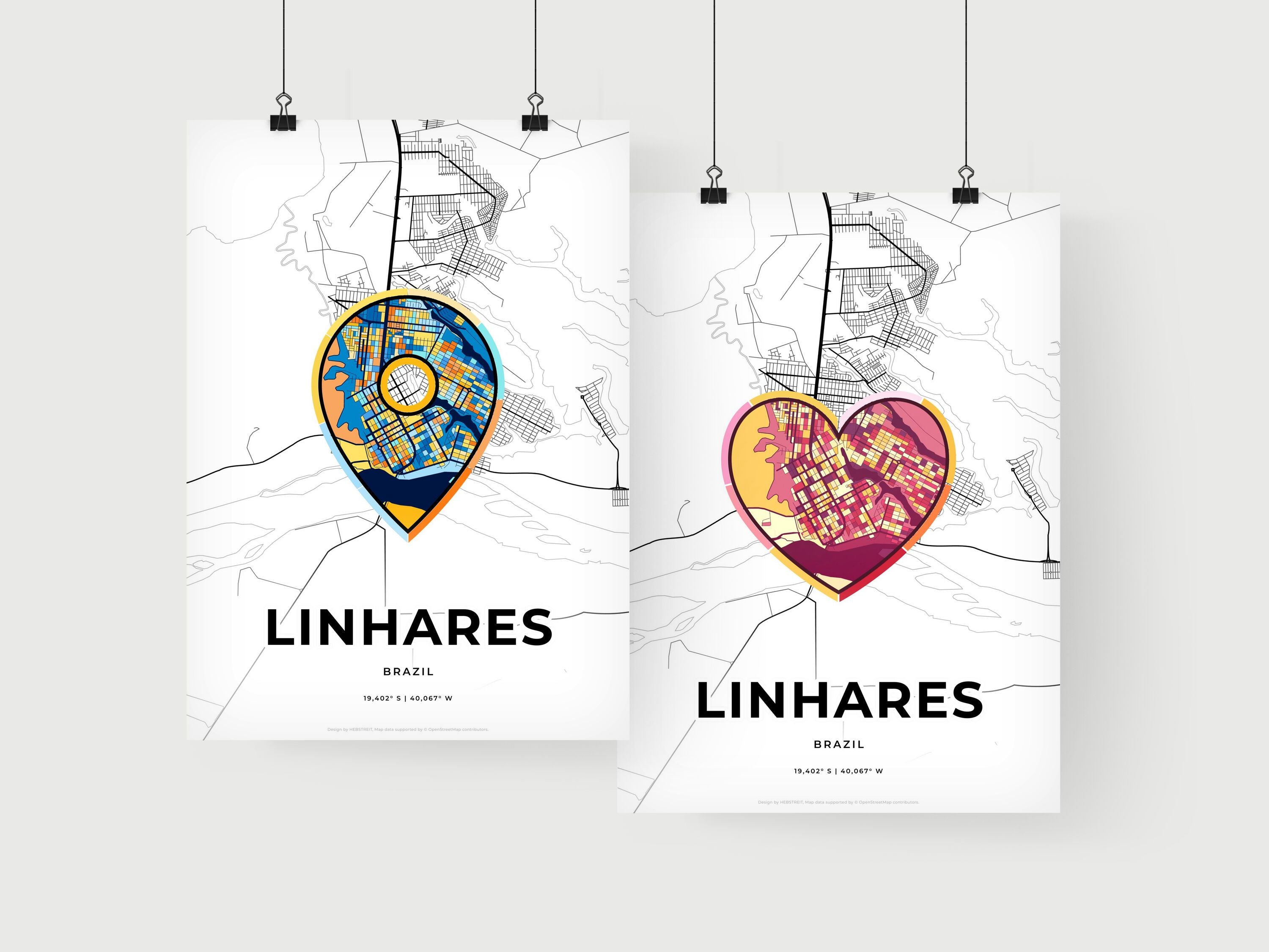 Linhares Brazil Art Map – HEBSTREIT