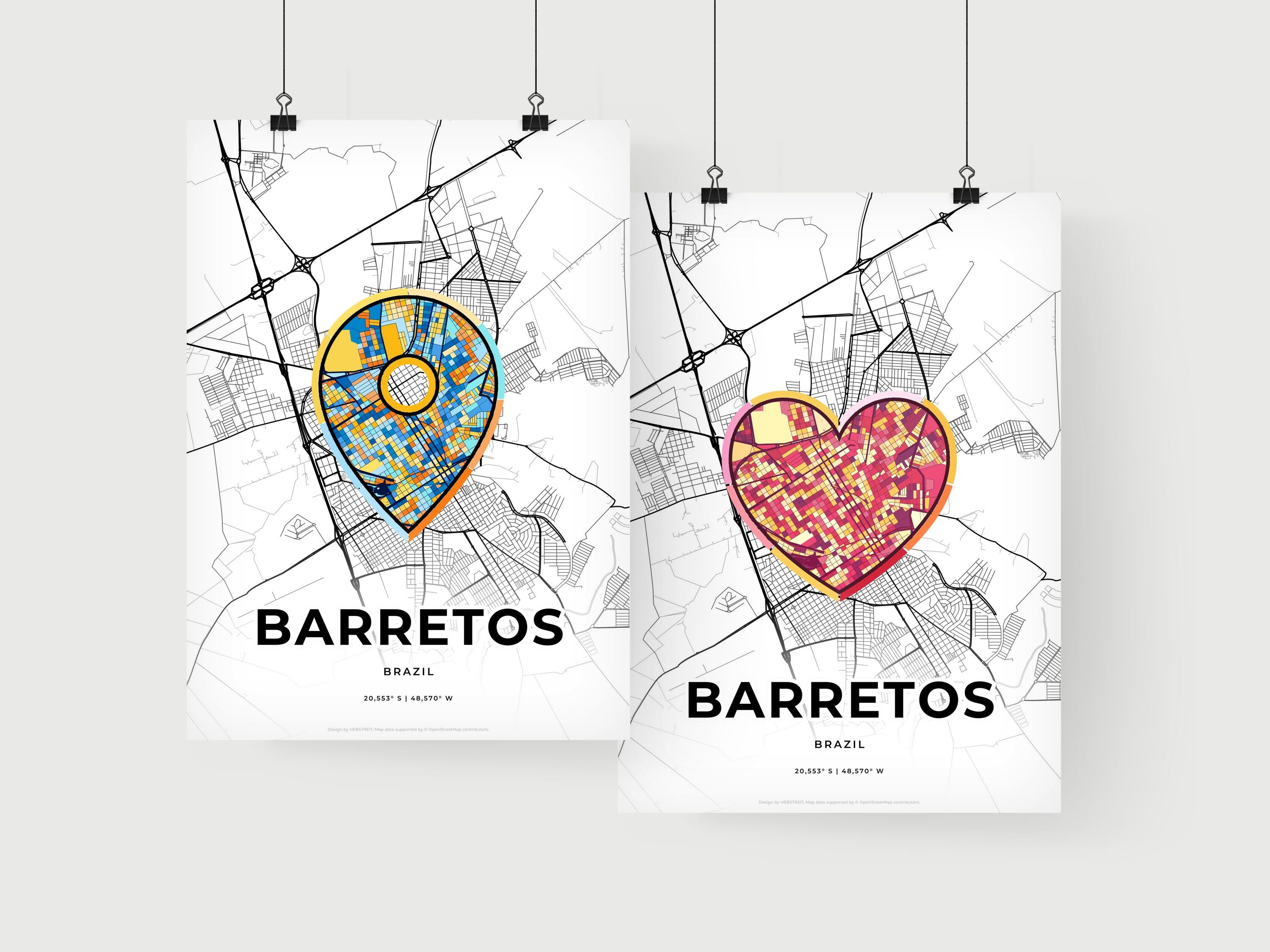 Barretos Brazil, Minimal Art Map With A Colorful Icon – HEBSTREIT