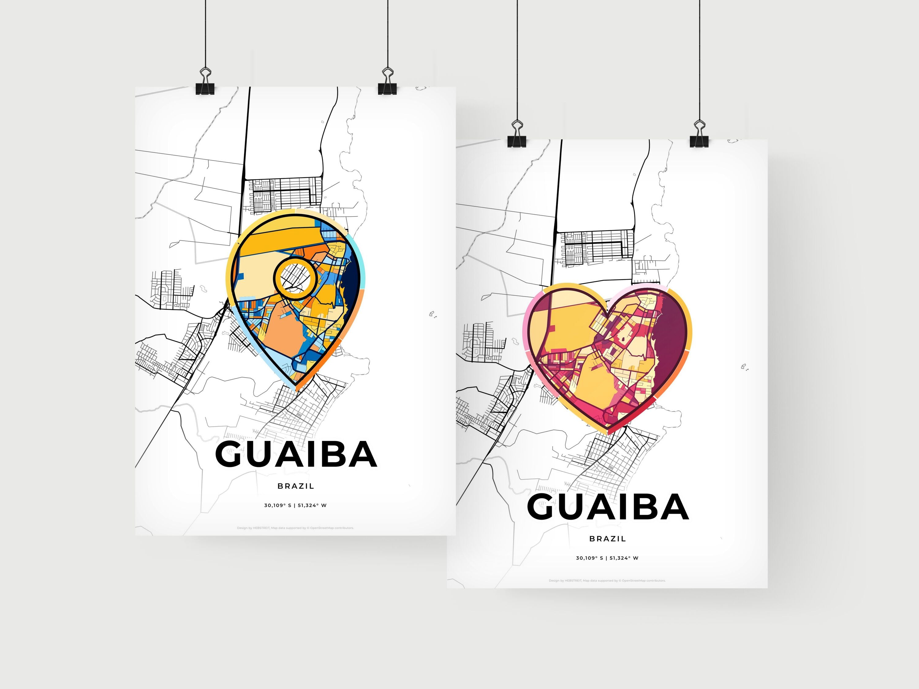 Guaiba Brazil Art Map – HEBSTREIT