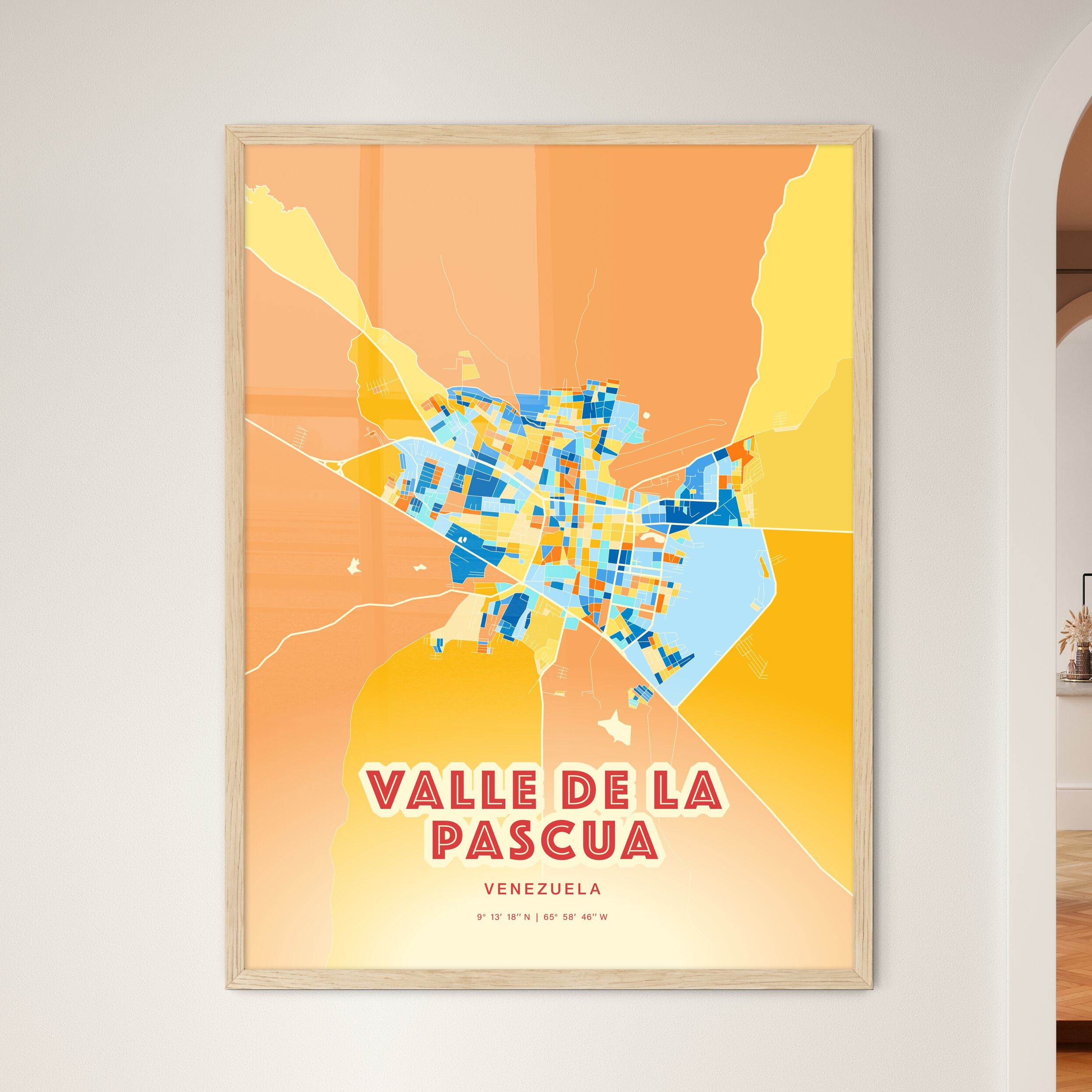 Map of VALLE DE LA PASCUA VENEZUELA Fine Art Print – HEBSTREIT