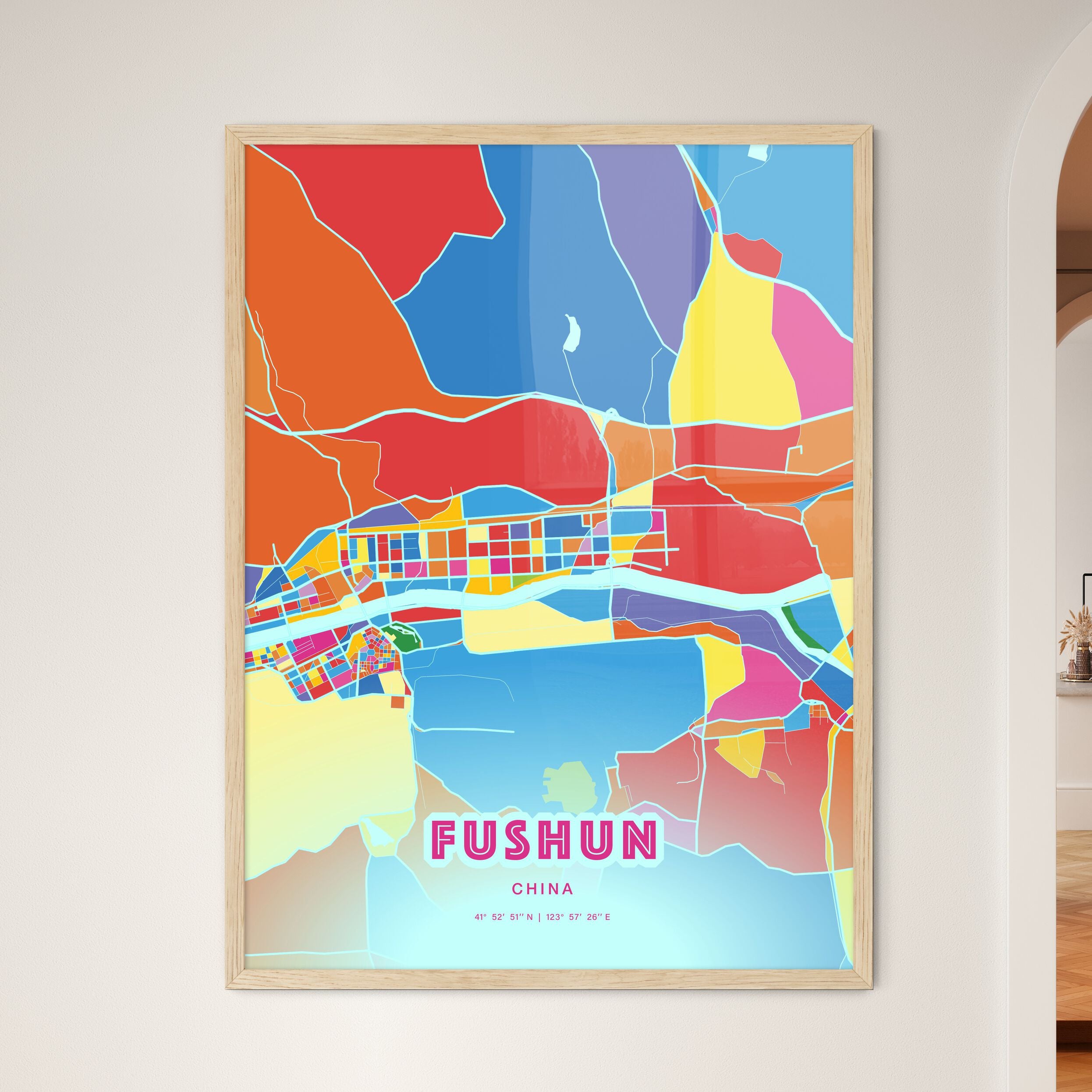 Colorful FUSHUN CHINA Fine Art Print by HEBSTREIT