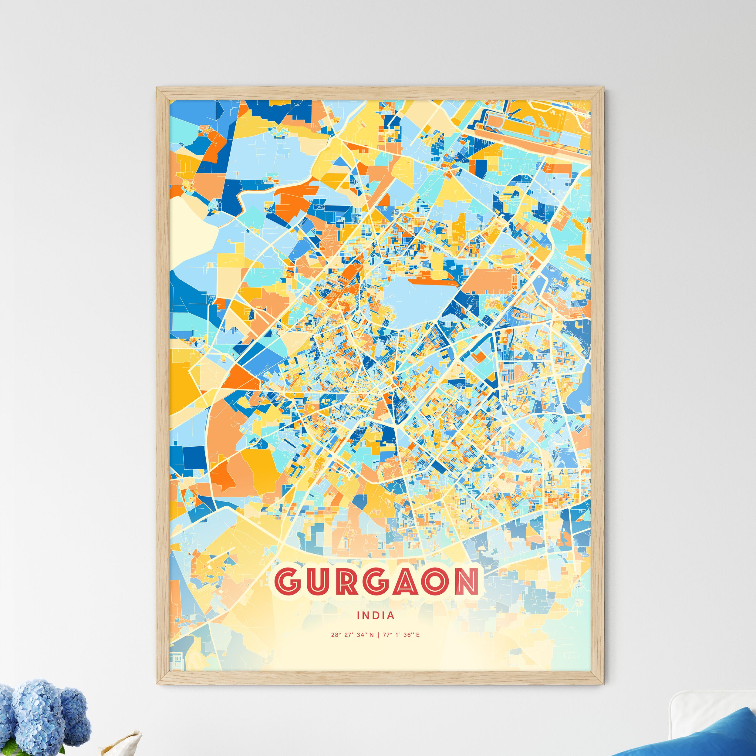 Map of Gurgaon India Fine Art Map Poster | Customizable – HEBSTREIT