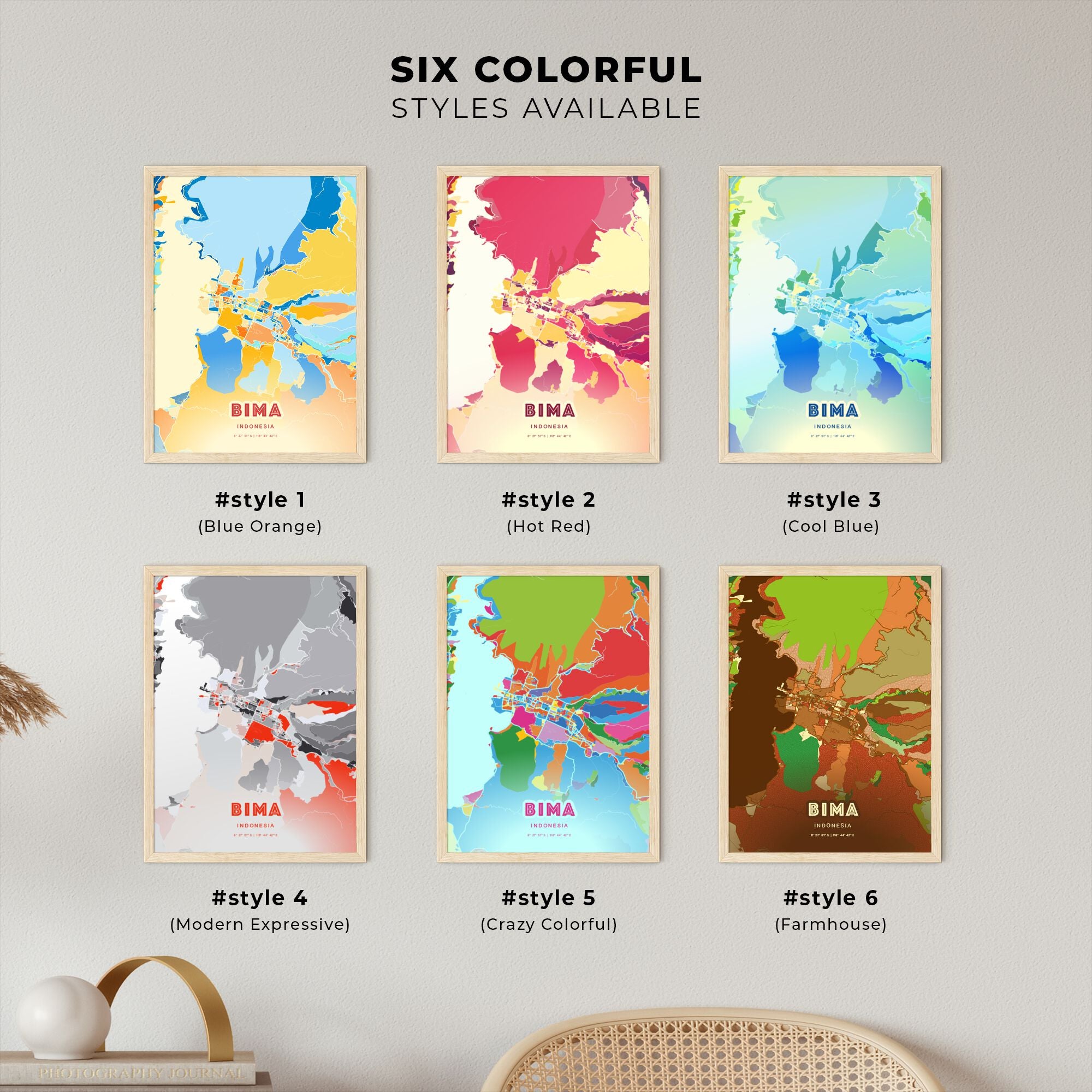 Colorful BIMA INDONESIA Fine Art Print by HEBSTREIT