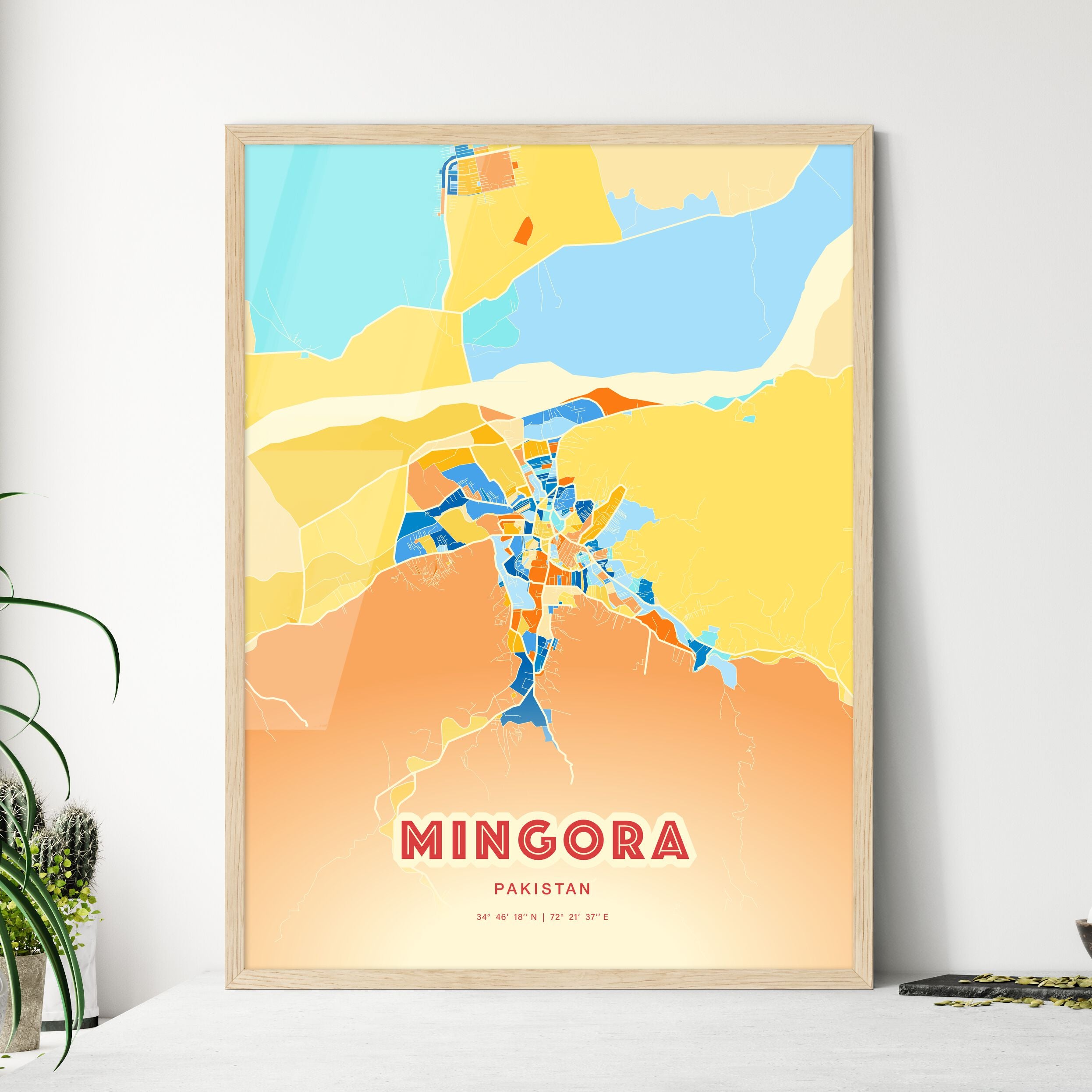 Map of Mingora Pakistan Fine Art Map Poster | Customizable – HEBSTREIT
