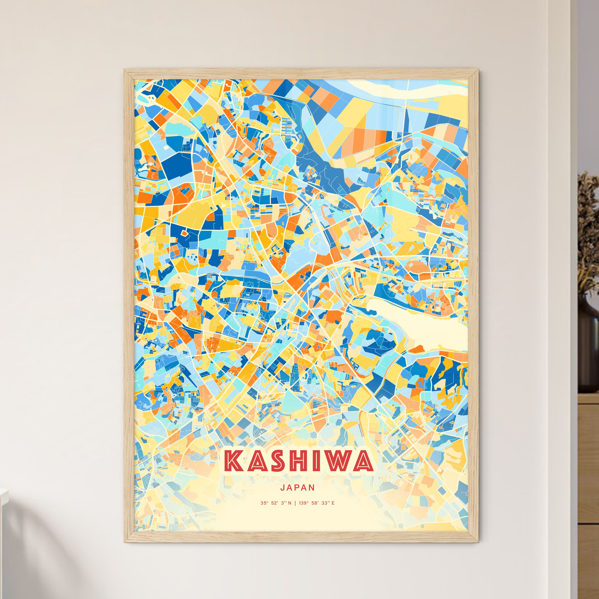 Colorful Kashiwa Japan Fine Art Map Poster | Customizable – HEBSTREIT