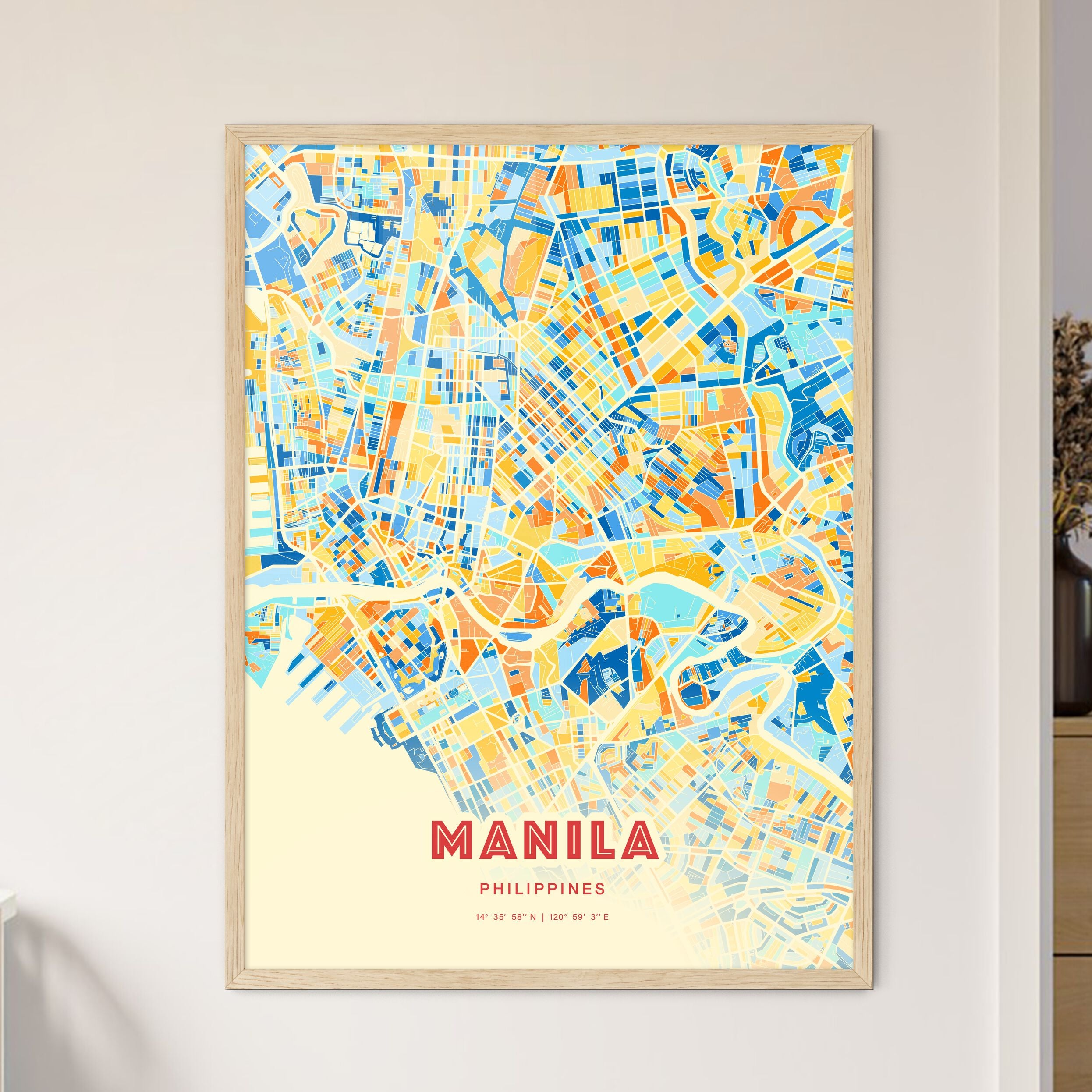 Colorful Manila Philippines Fine Art Map Print by HEBSTREIT