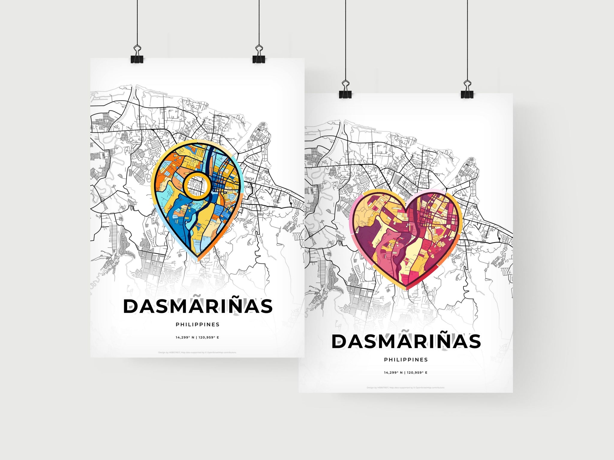 DASMARIÑAS PHILIPPINES minimal art map with a colorful icon. Creative ...