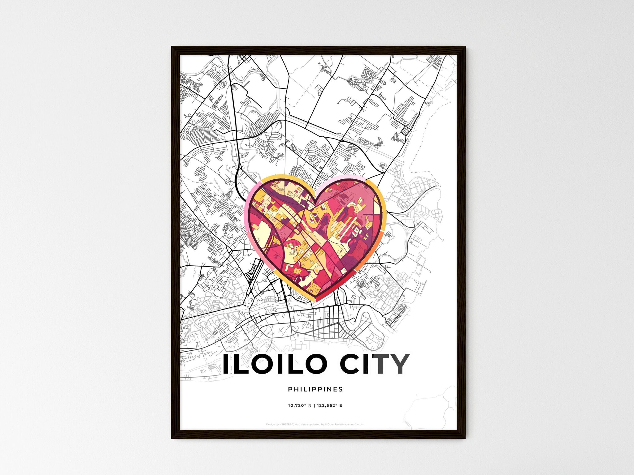 ILOILO CITY PHILIPPINES minimal art map with a colorful icon. Creative ...