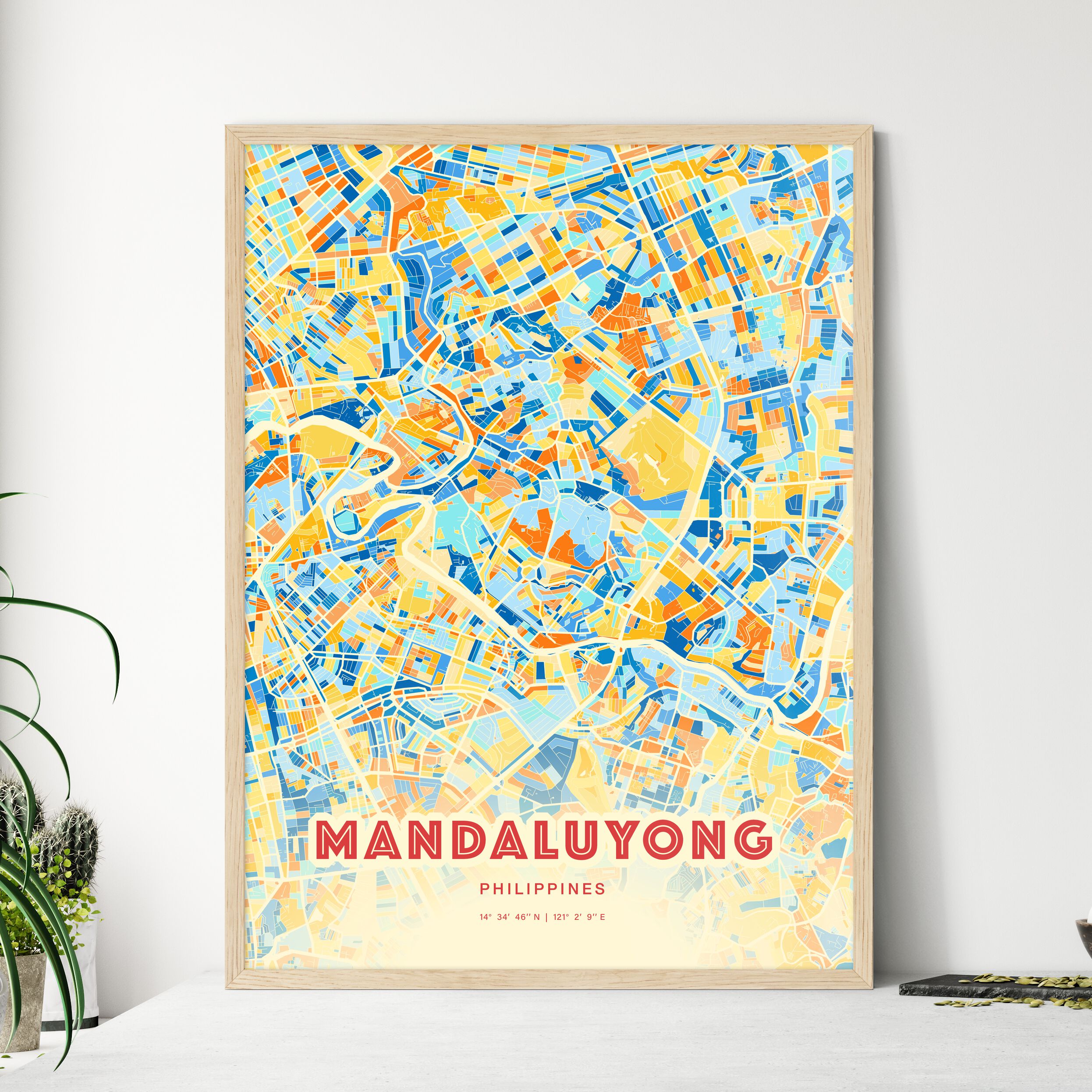 Map of Mandaluyong Philippines Fine Art Map Poster | Customizable ...