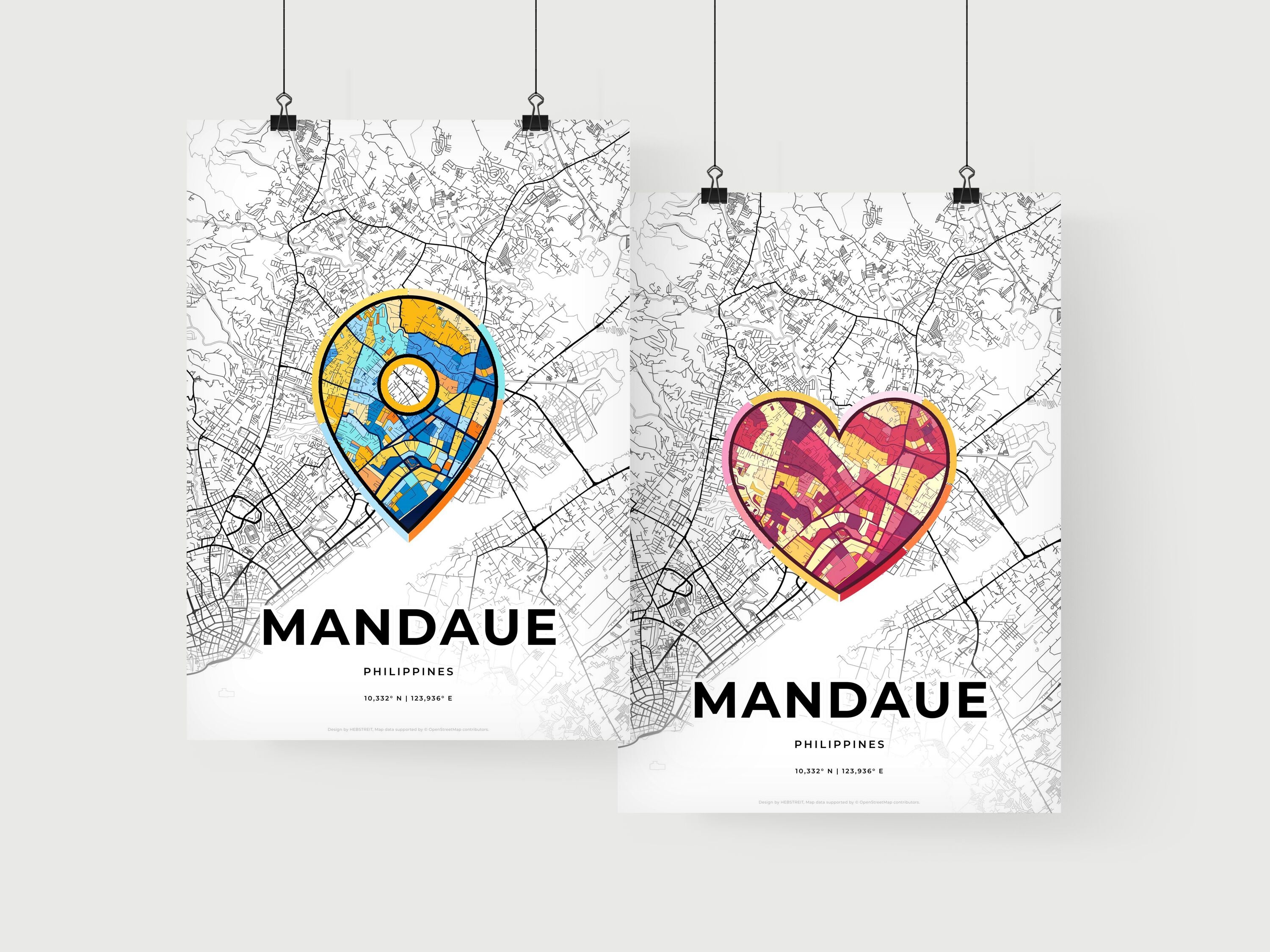 Mandaue Philippines, Minimal Art Map With A Colorful Icon – HEBSTREIT