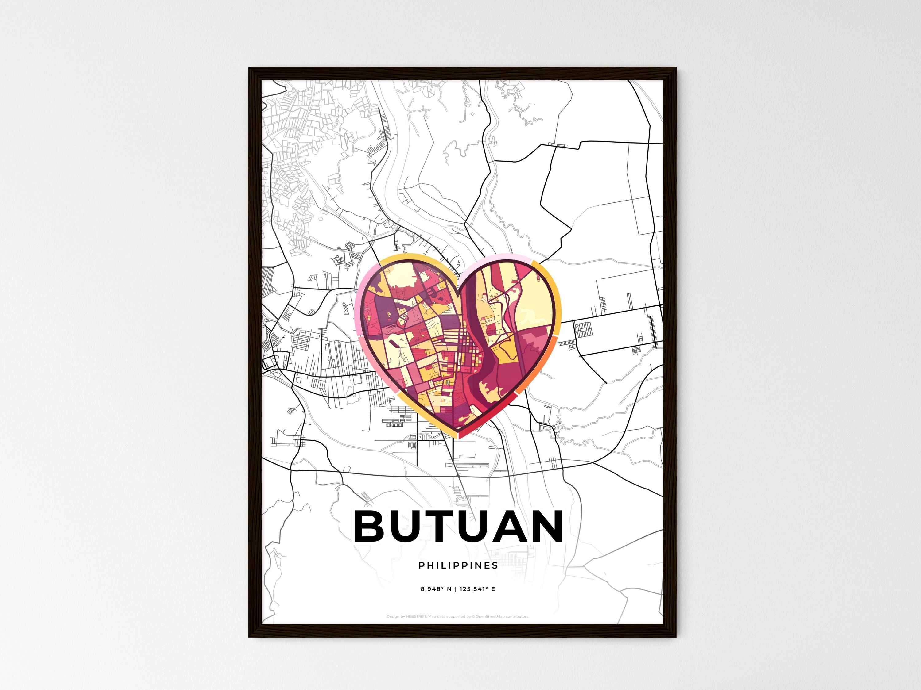 BUTUAN PHILIPPINES minimal art map with a colorful icon. Creative city map poster. Where we met ...