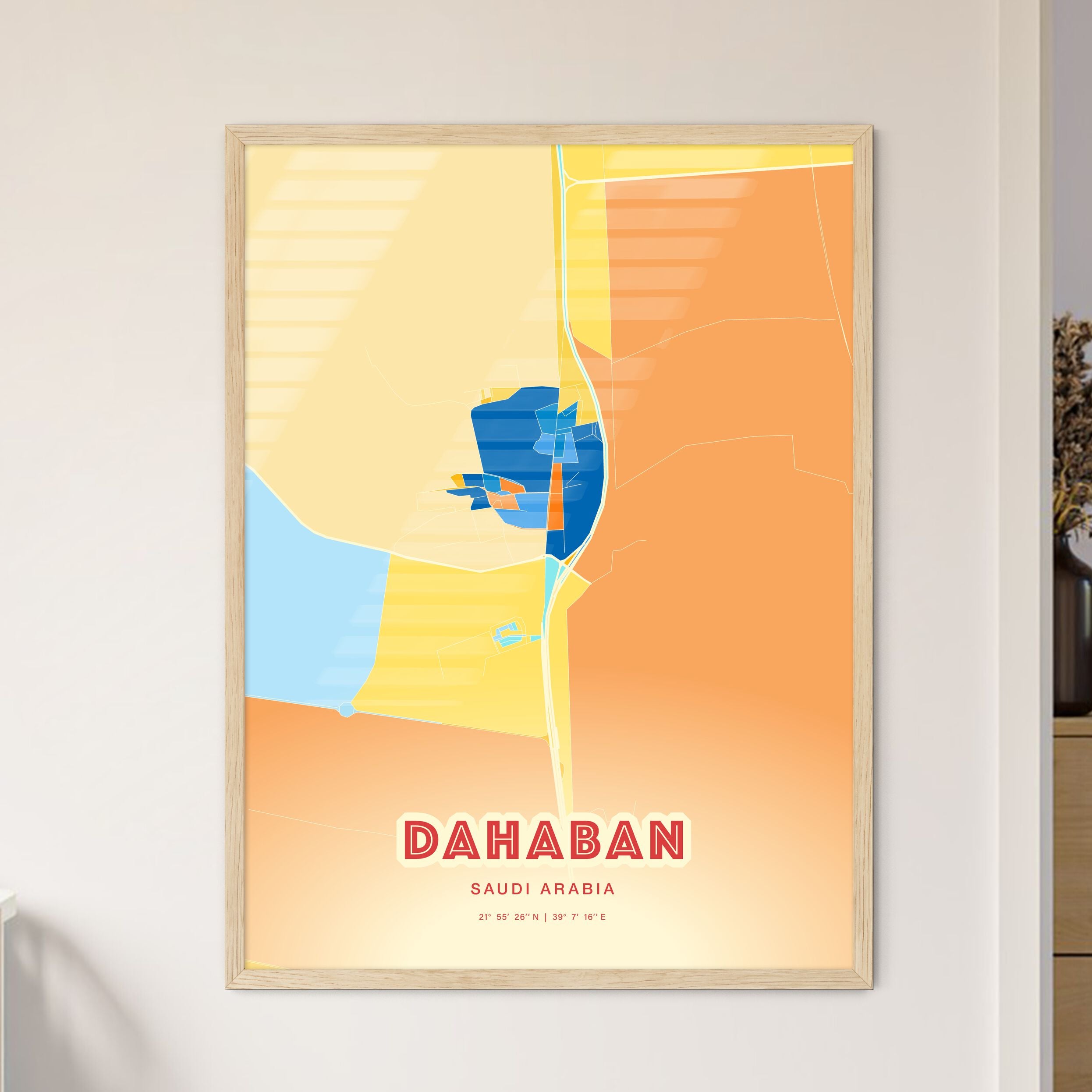 Map of Dahaban Saudi Arabia Fine Art Map Poster | Customizable – HEBSTREIT