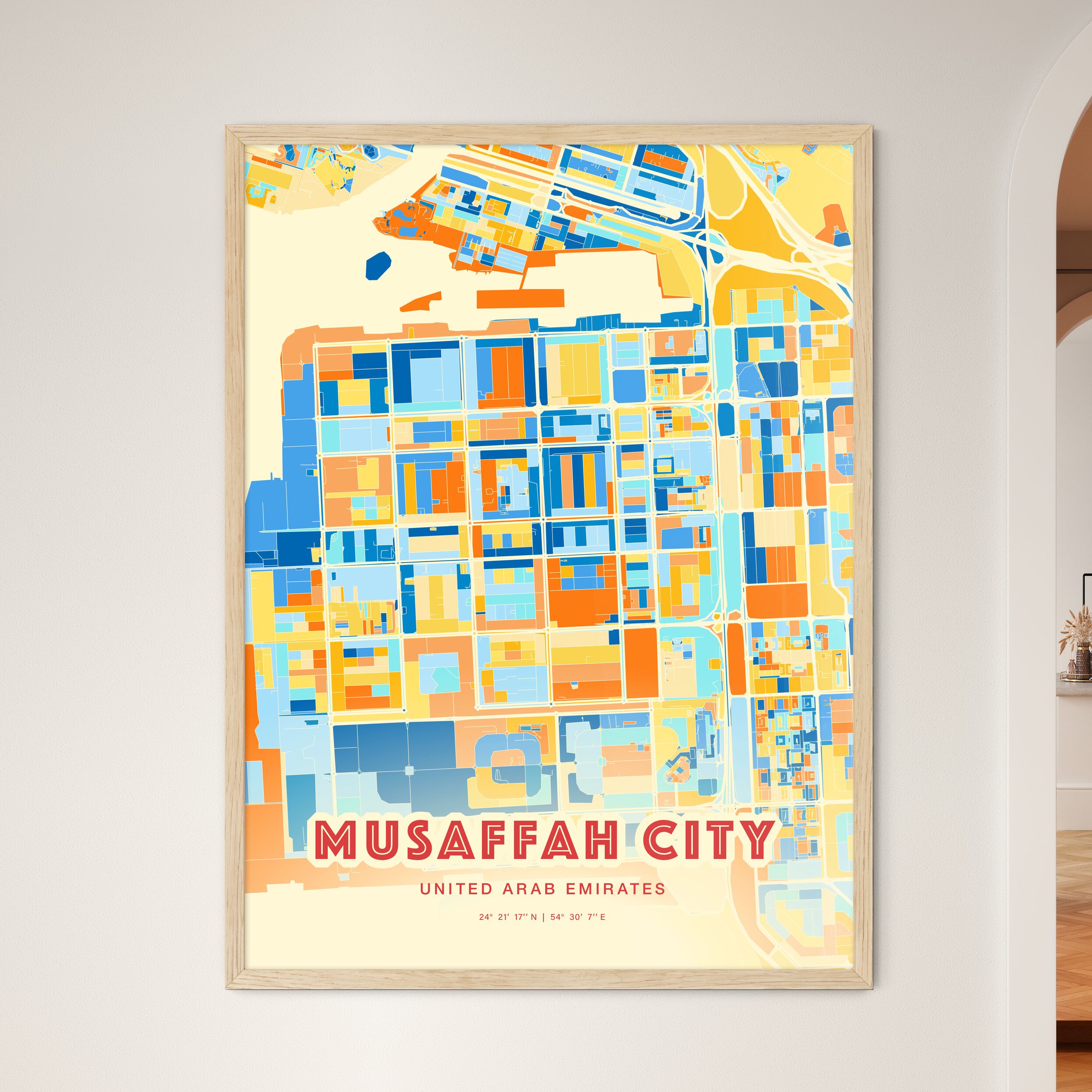 Colorful MUSAFFAH CITY UNITED ARAB EMIRATES Fine Art Print by HEBSTREIT