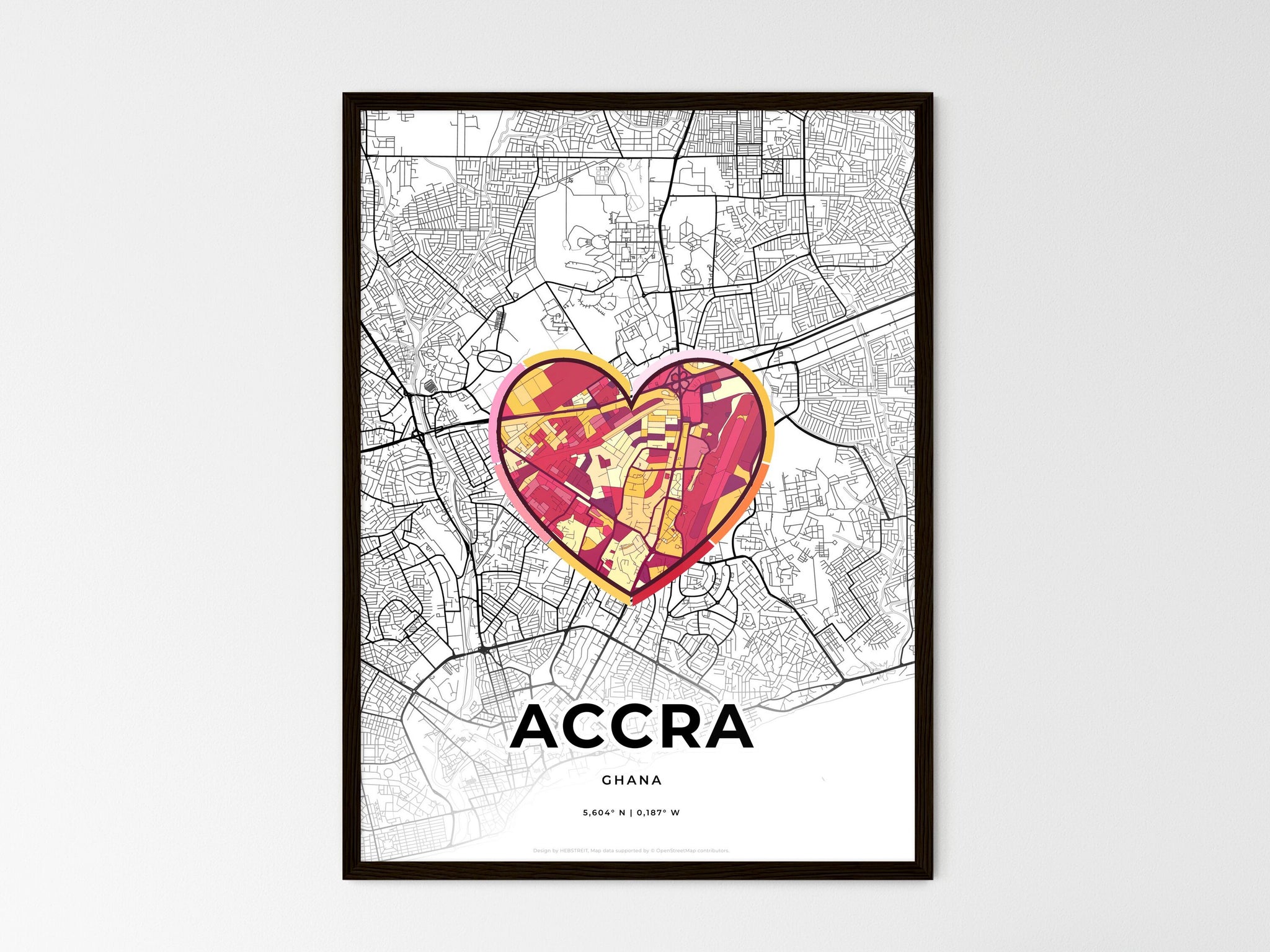 ACCRA GHANA minimal art map with a colorful icon. Creative city map ...