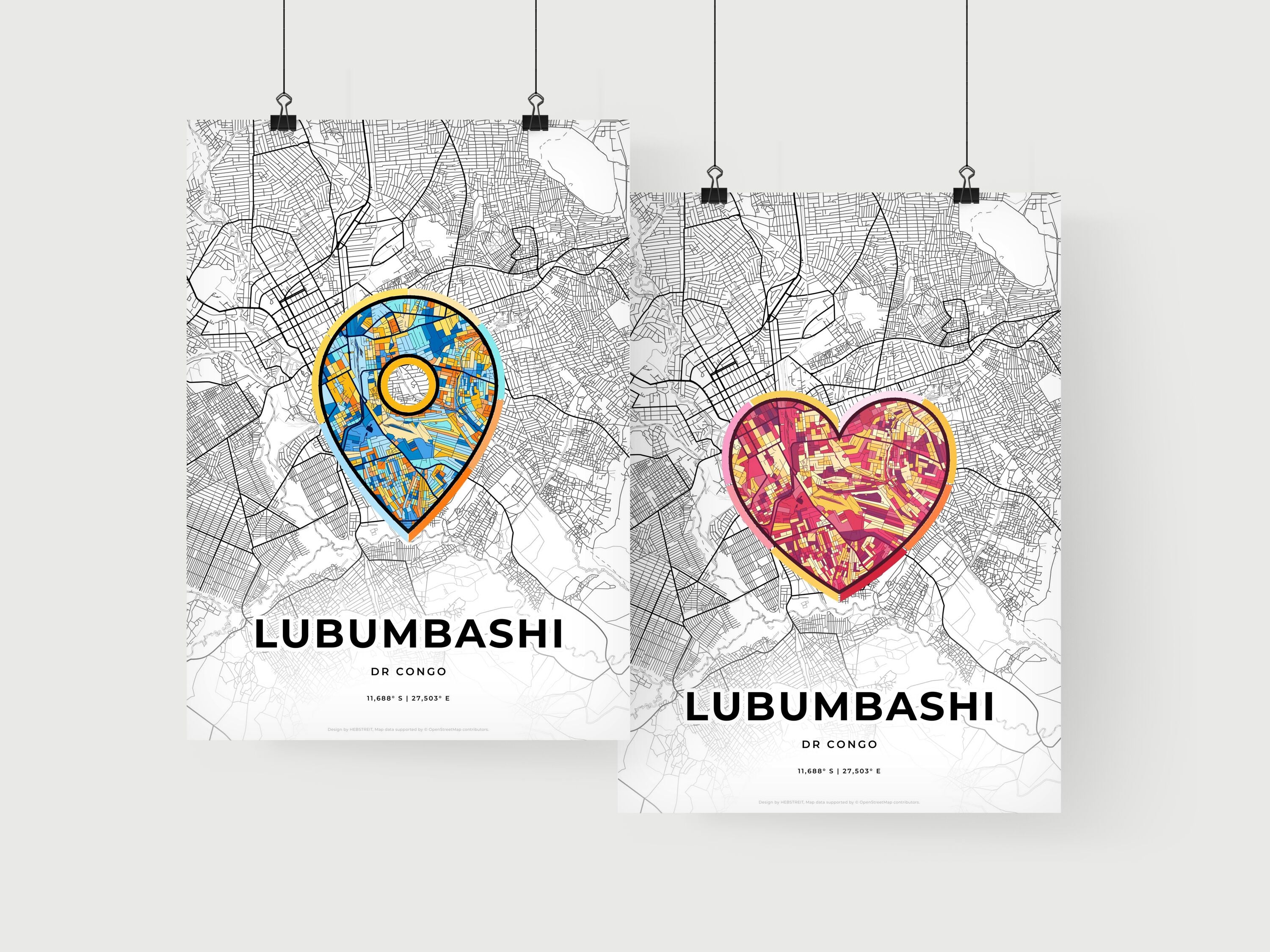 Art Map of Lubumbashi Dr Congo, Minimal Art Map With A Colorful Icon ...