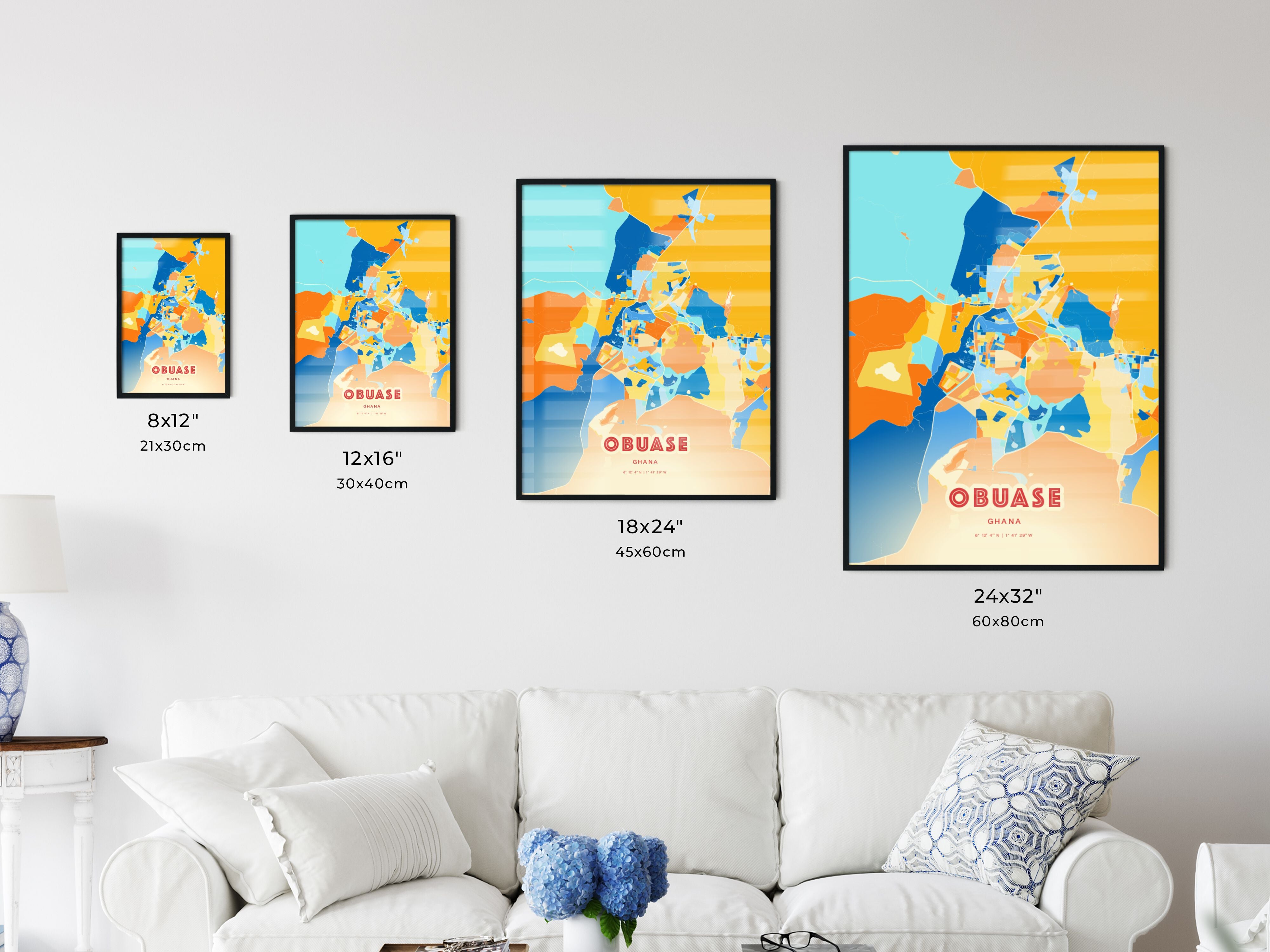 Colorful OBUASE GHANA Fine Art Print by HEBSTREIT