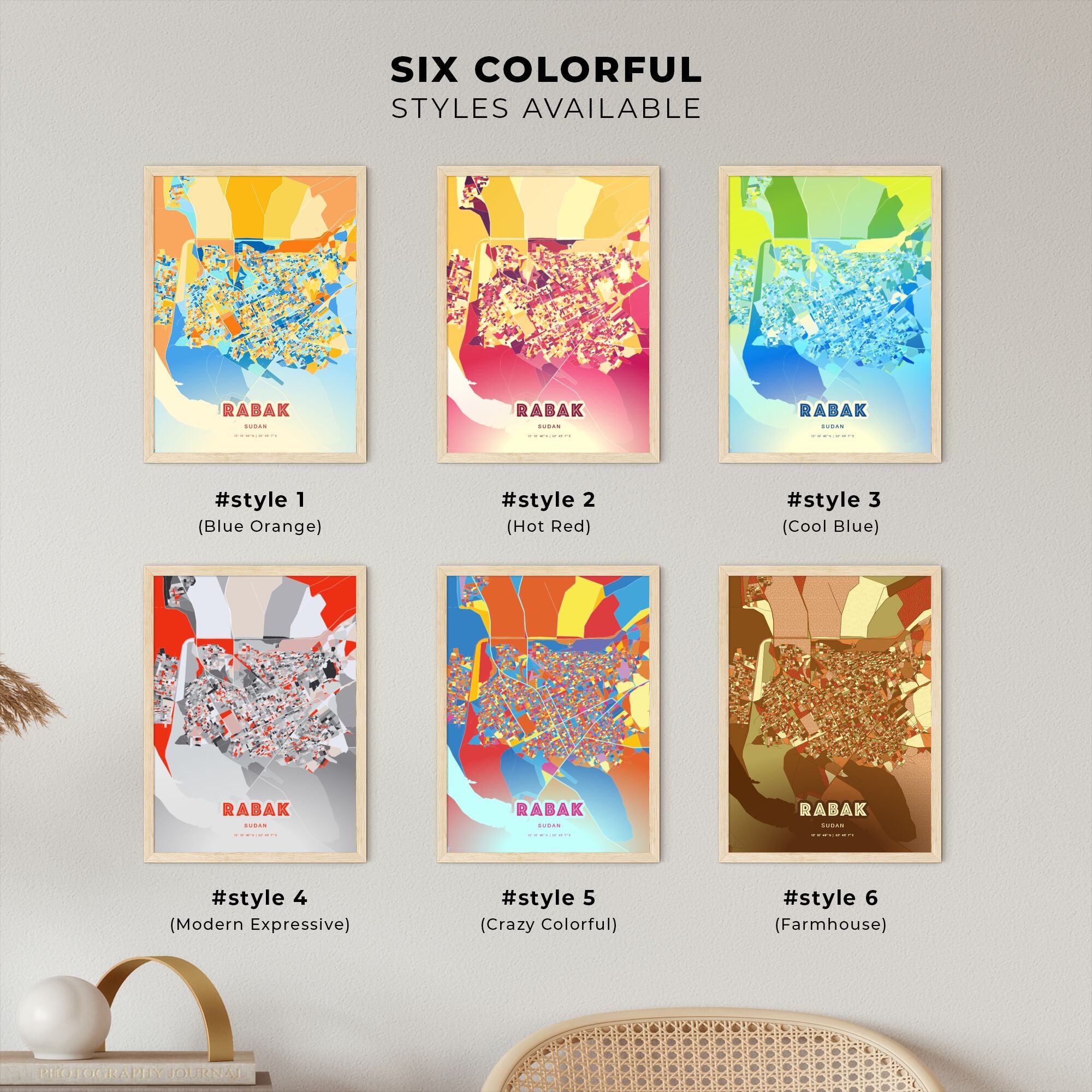 Colorful RABAK SUDAN Fine Art Print by HEBSTREIT