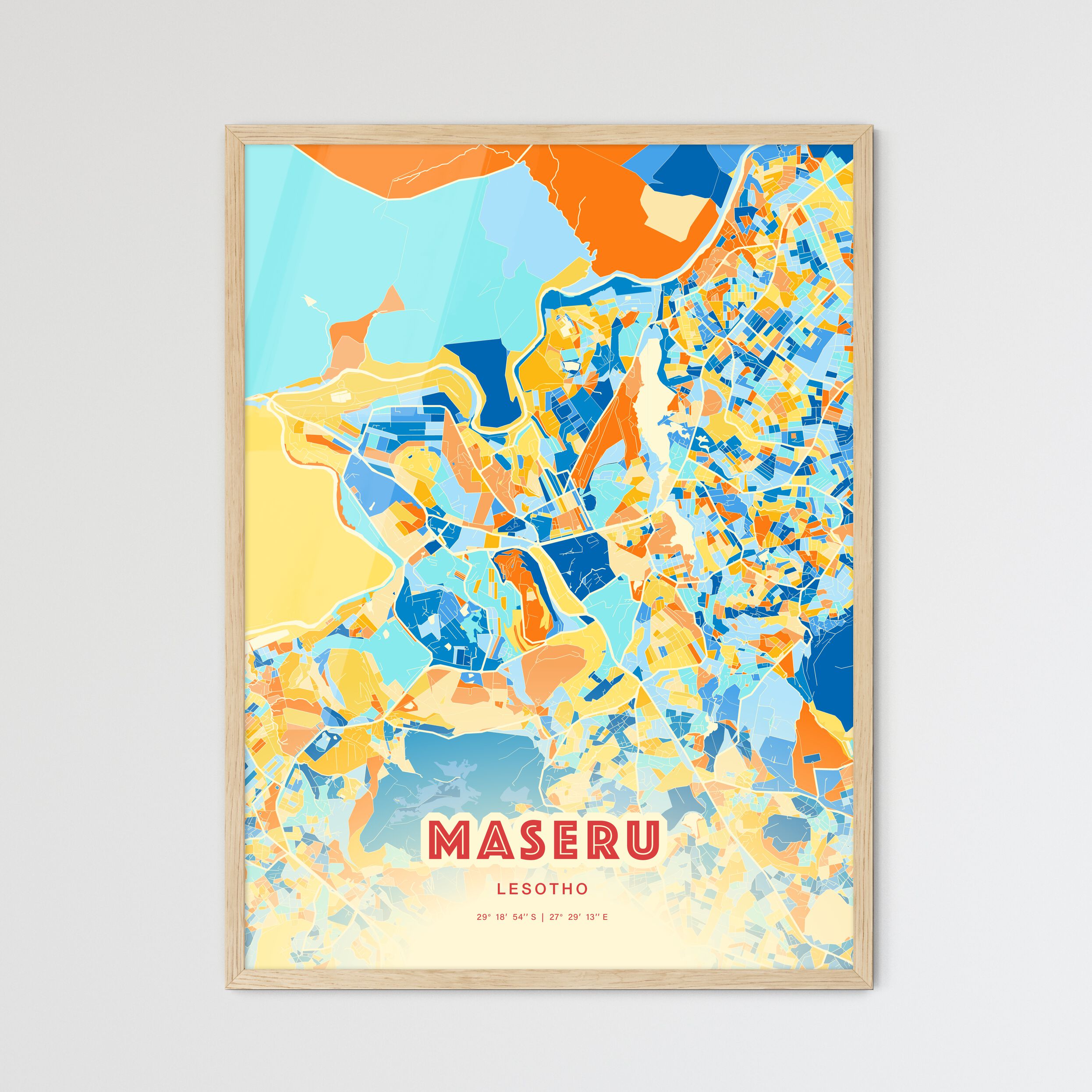 Colorful MASERU LESOTHO Fine Art Print by HEBSTREIT