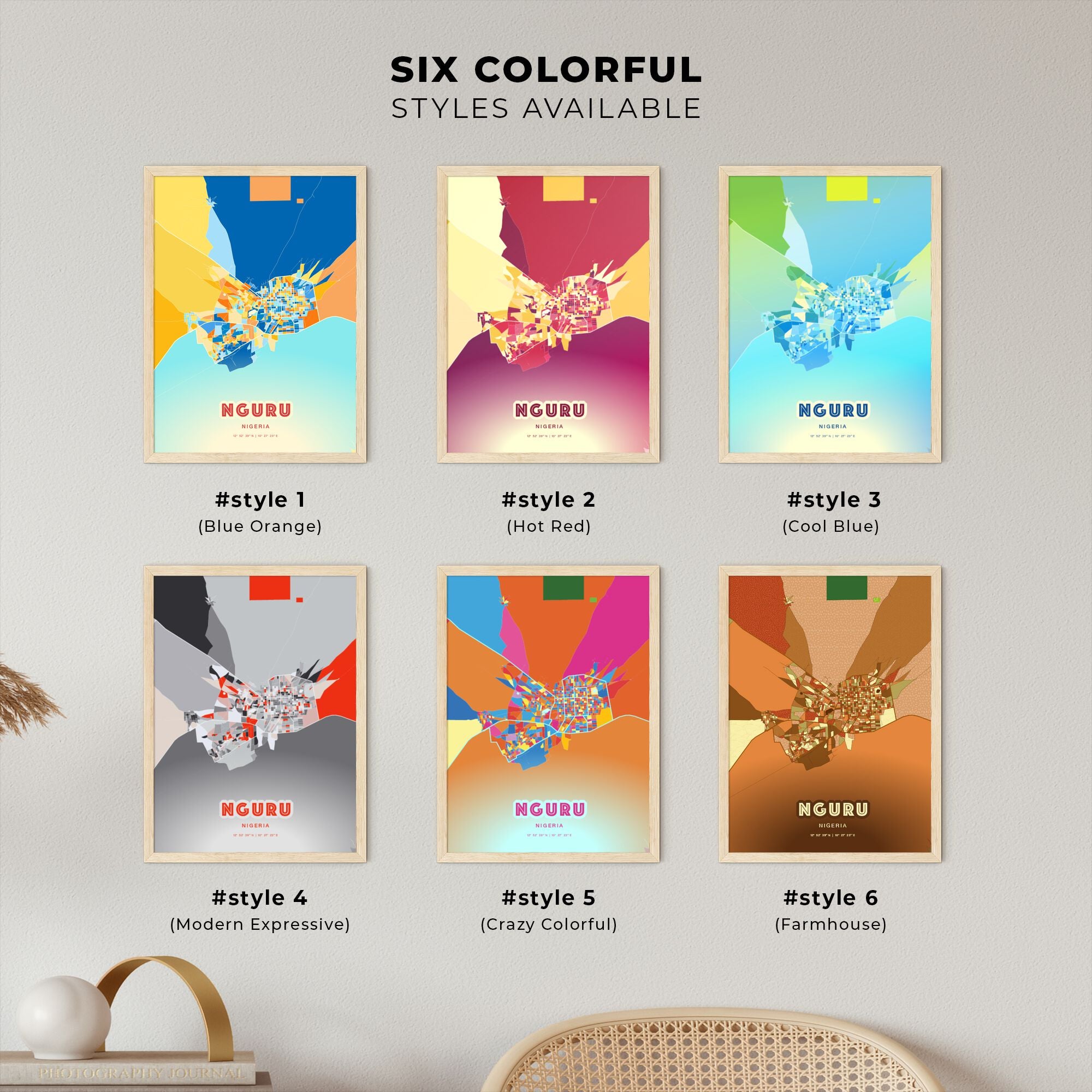 Colorful NGURU NIGERIA Fine Art Print by HEBSTREIT