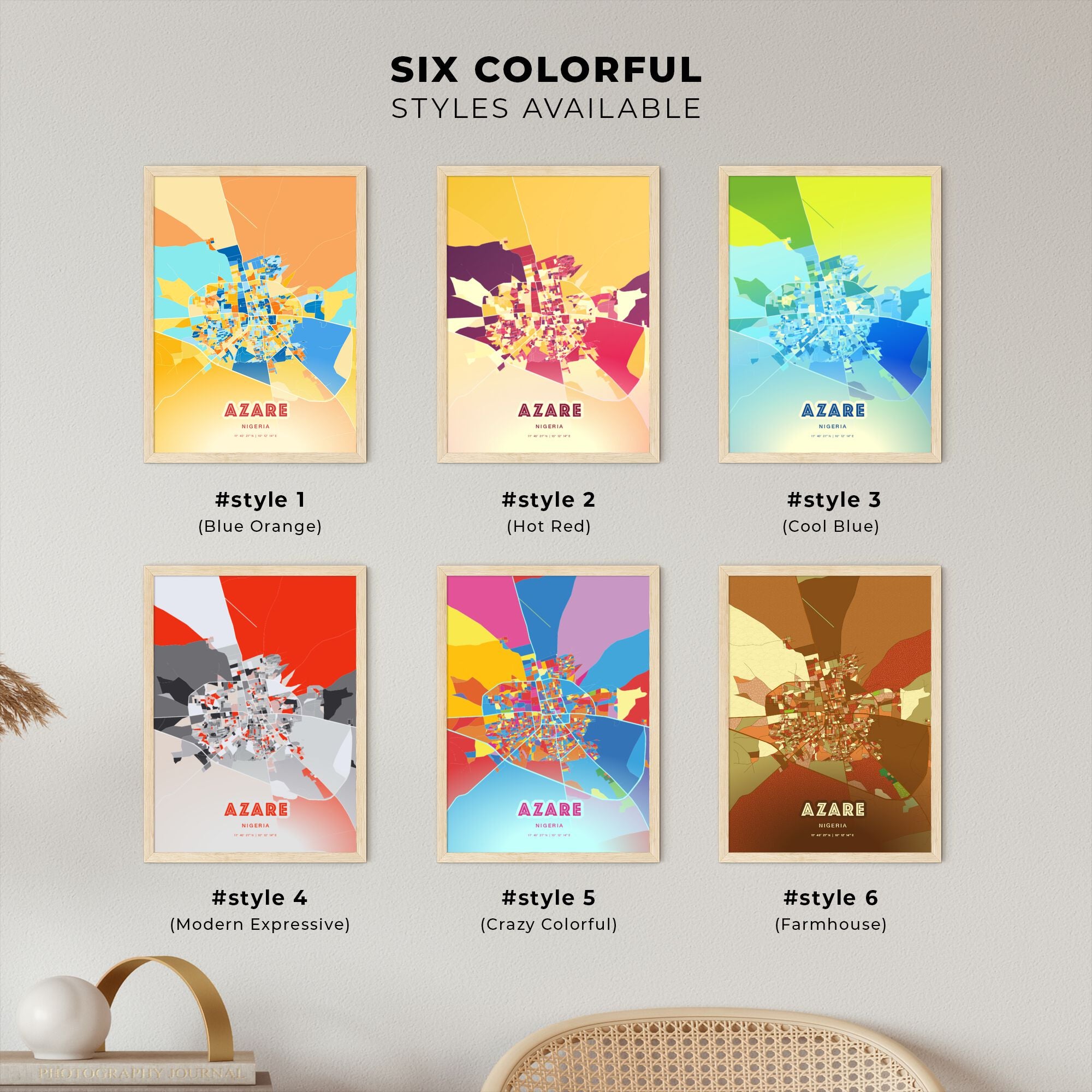 Colorful AZARE NIGERIA Fine Art Print by HEBSTREIT