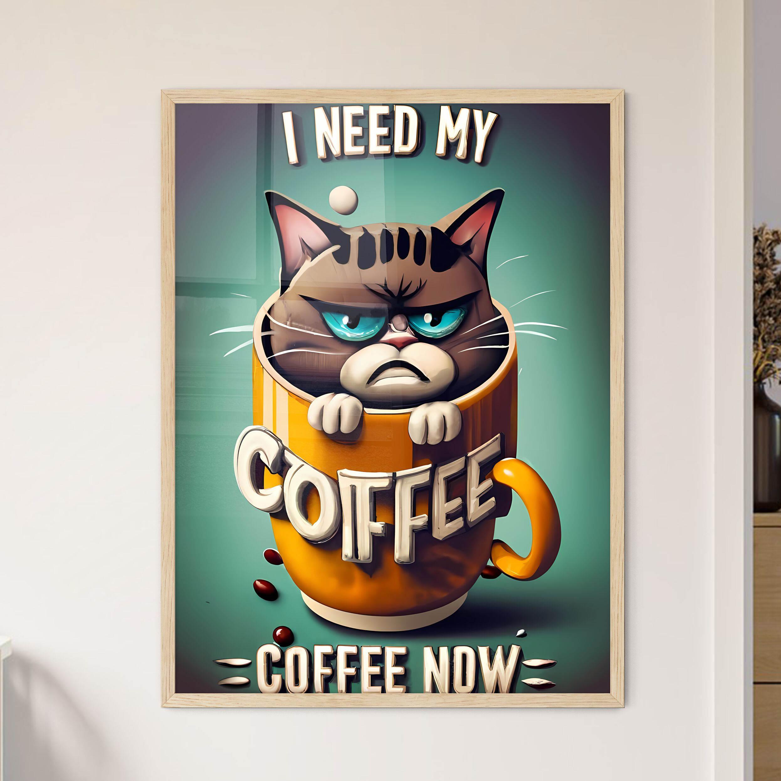 I Need My Coffee Now Wall Art – HEBSTREIT