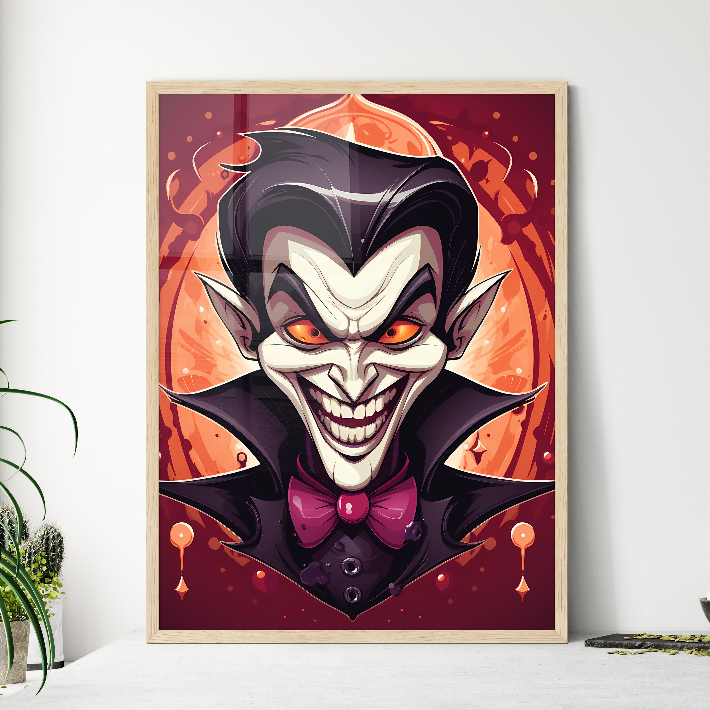 A Cartoon Of A Vampire Wall Art – HEBSTREIT
